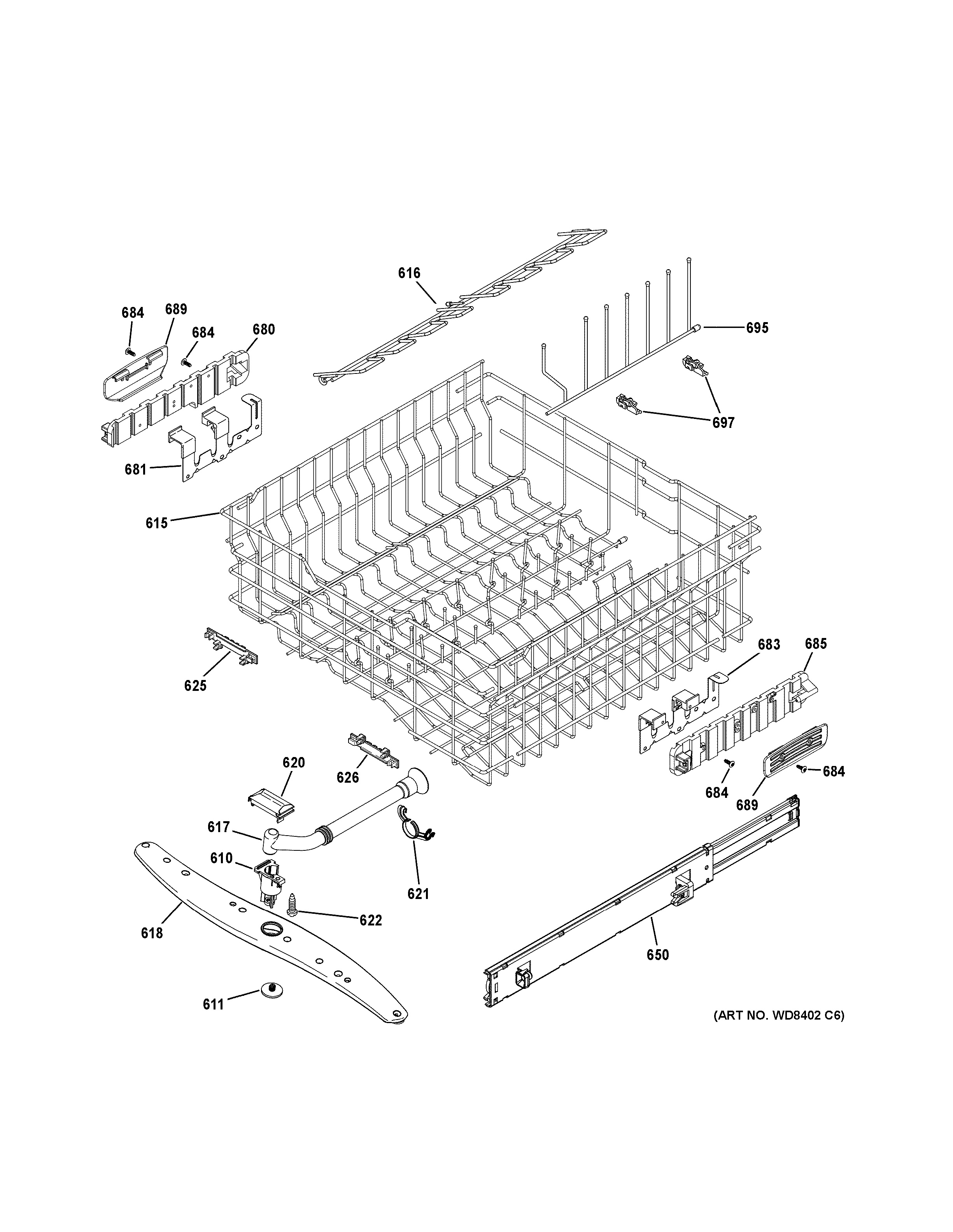 Assembly View for UPPER RACK ASSEMBLY | PDWT480V00SS