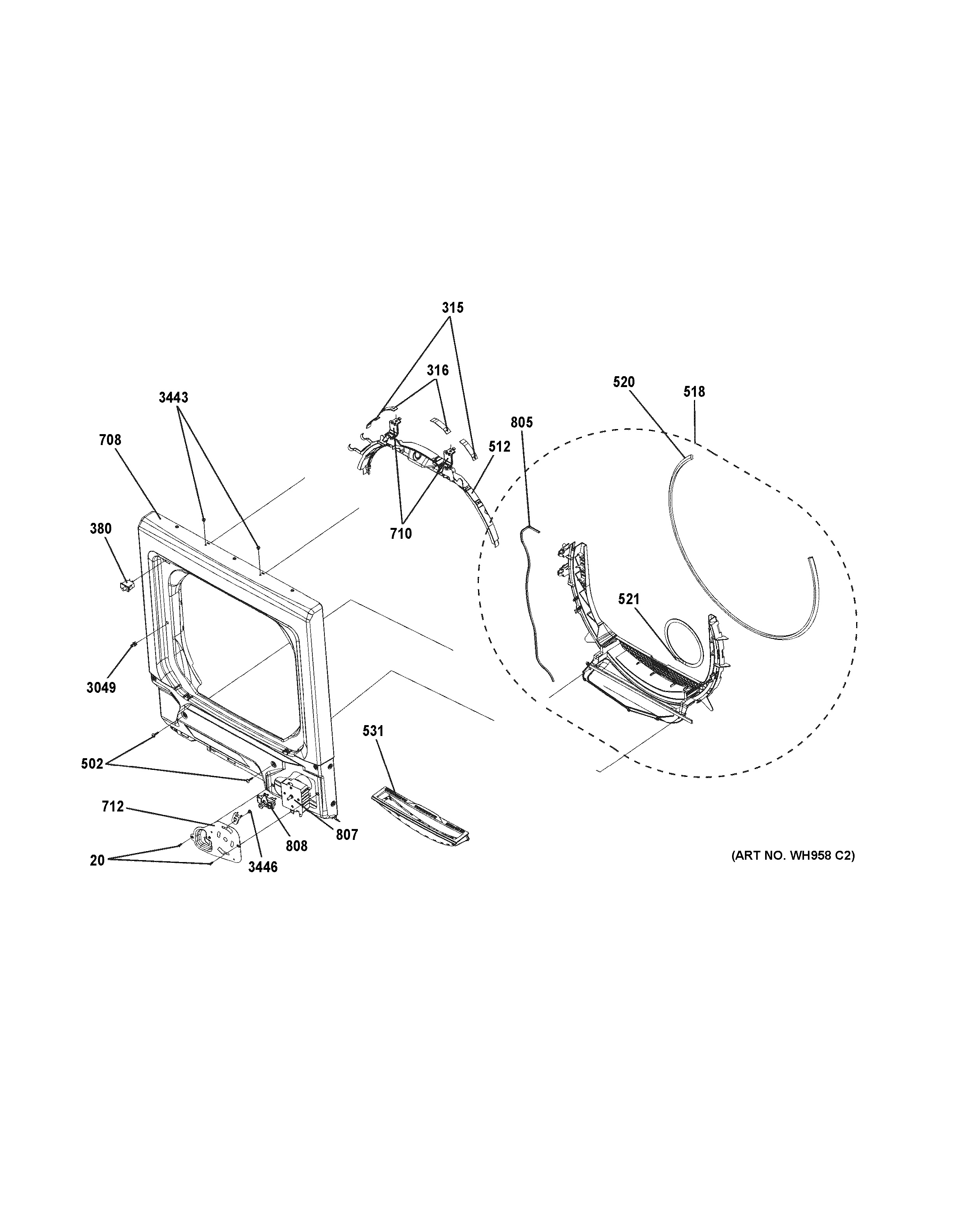 Assembly View for FRONT PANEL | GUD27ESSJ1WW