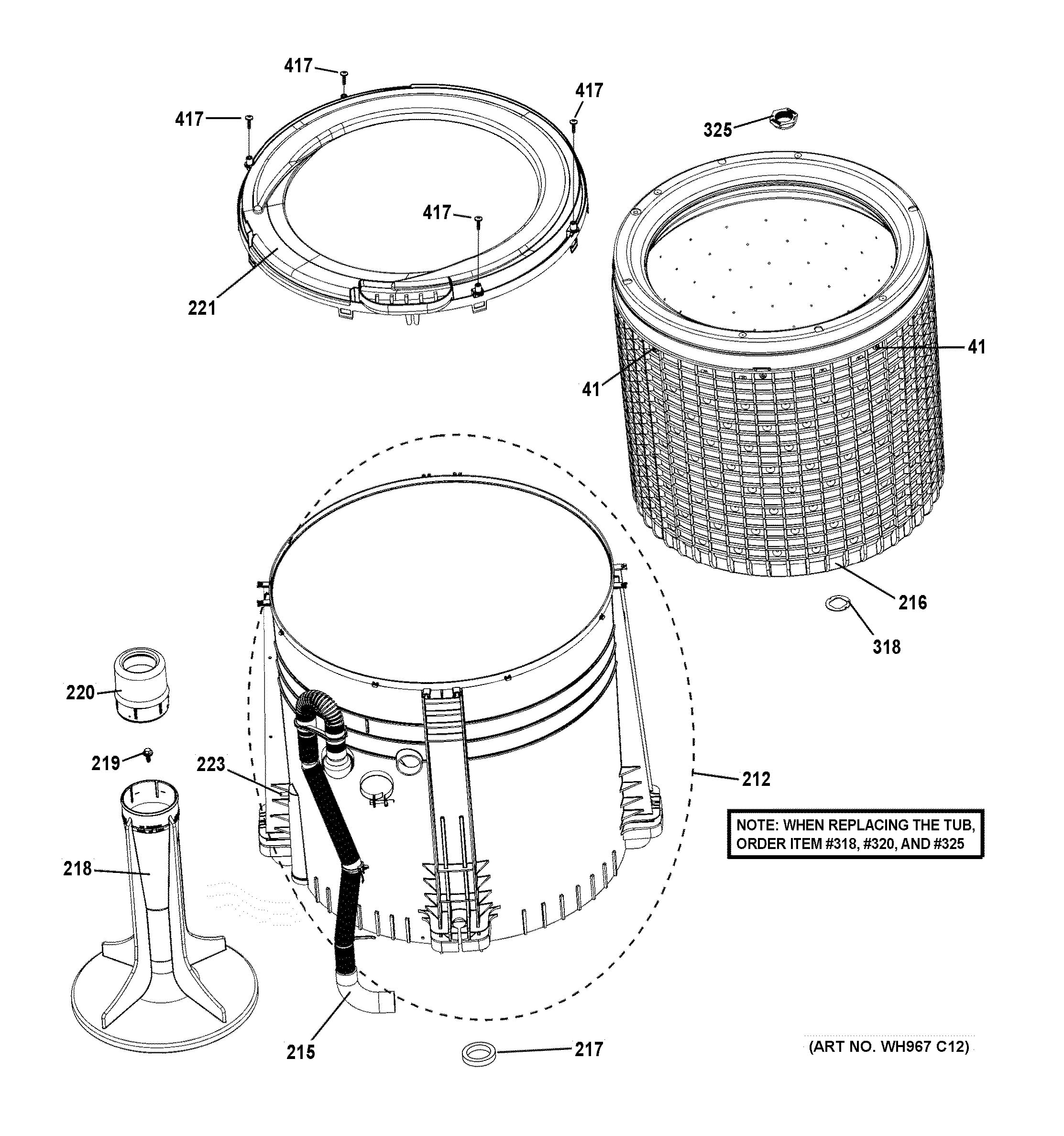 Assembly View for TUB, BASKET & AGITATOR | GUD27ESSJ1WW