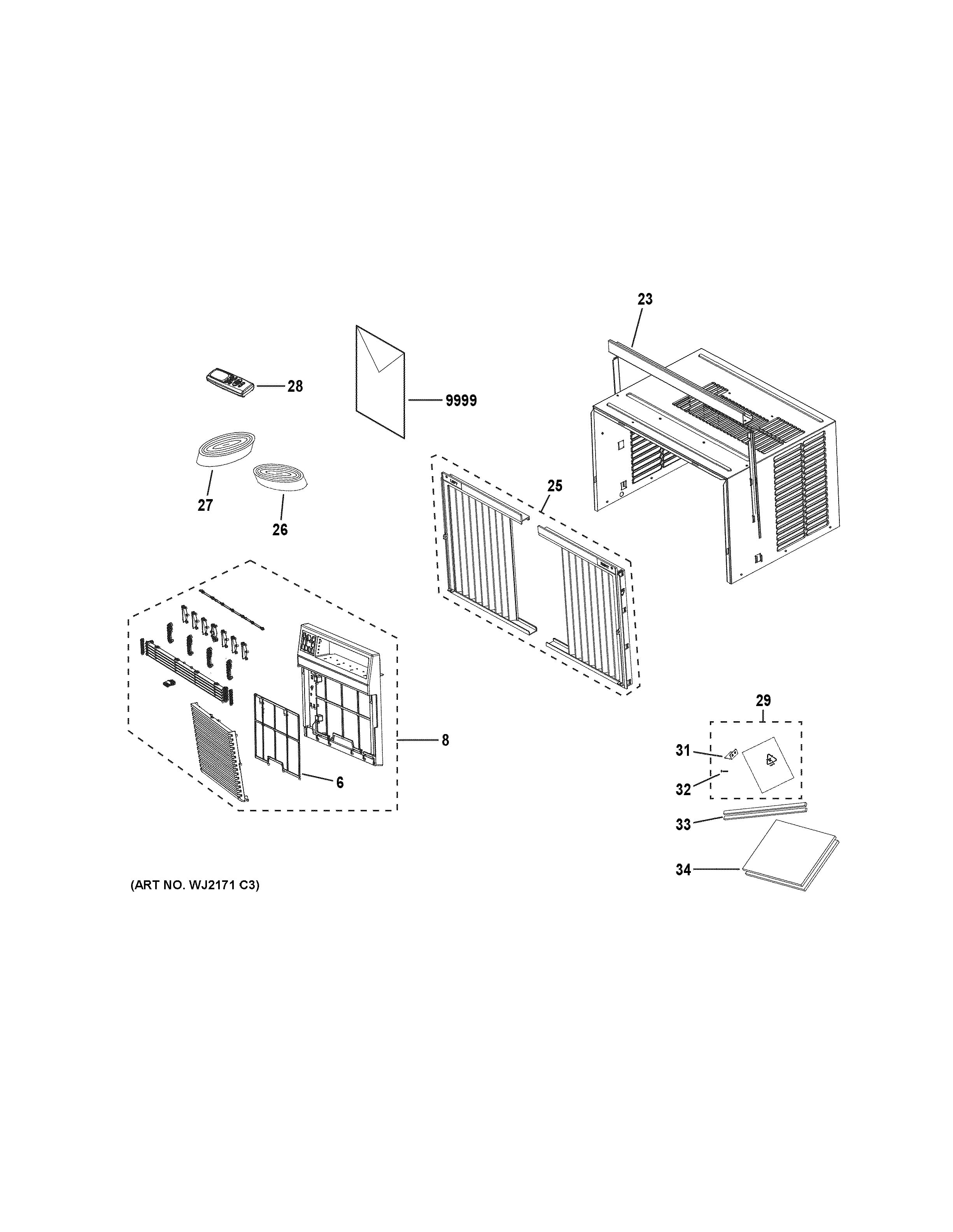 Assembly View for ROOM AIR CONDITIONER | AEC08LYL1