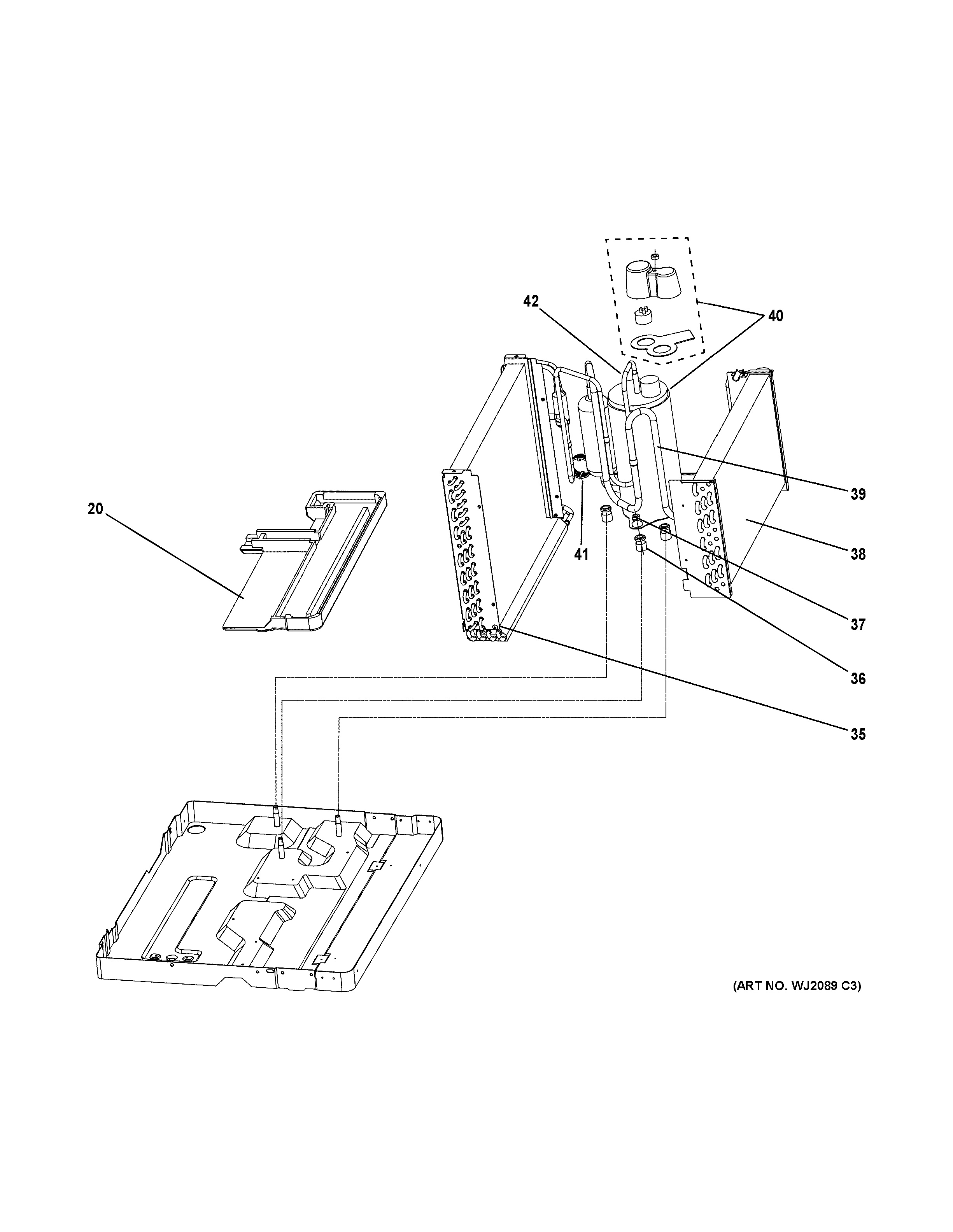 Assembly View for BASE PAN & UNIT PARTS | AJCQ12DCGL2