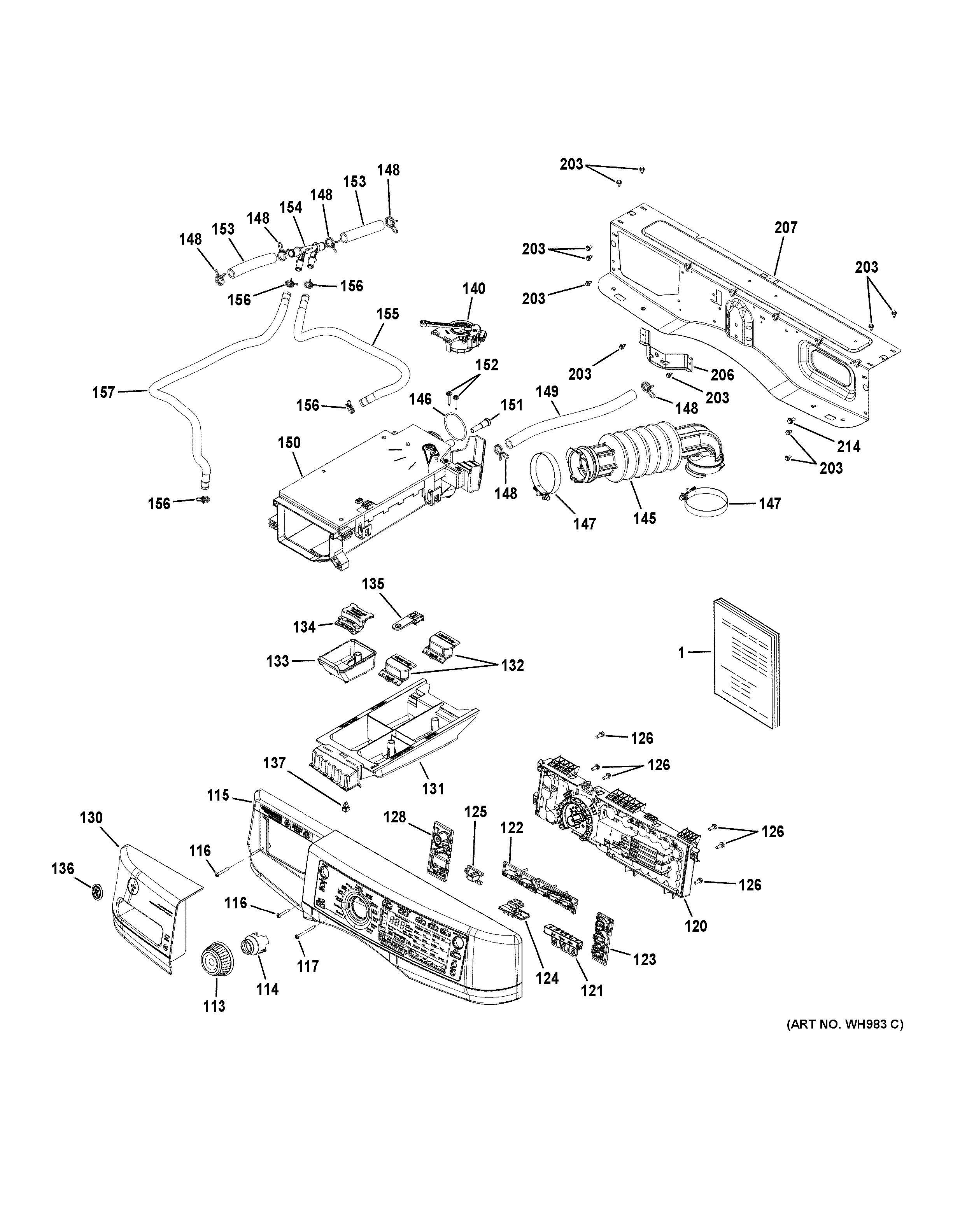 Assembly View for CONTROLS & DISPENSER | GFWR4800F0WW