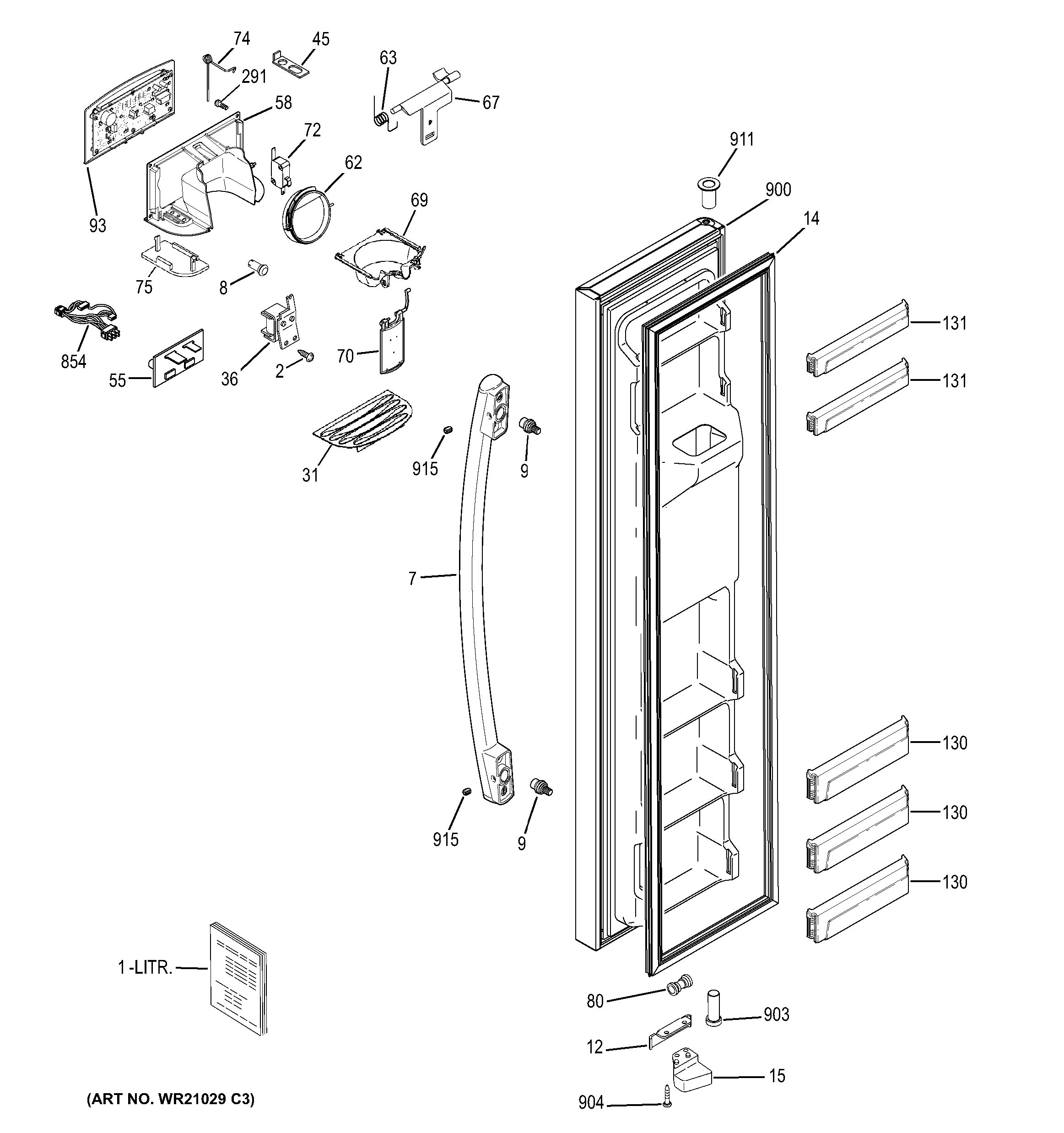 Assembly View for FREEZER DOOR | GZS22DSJEFSS