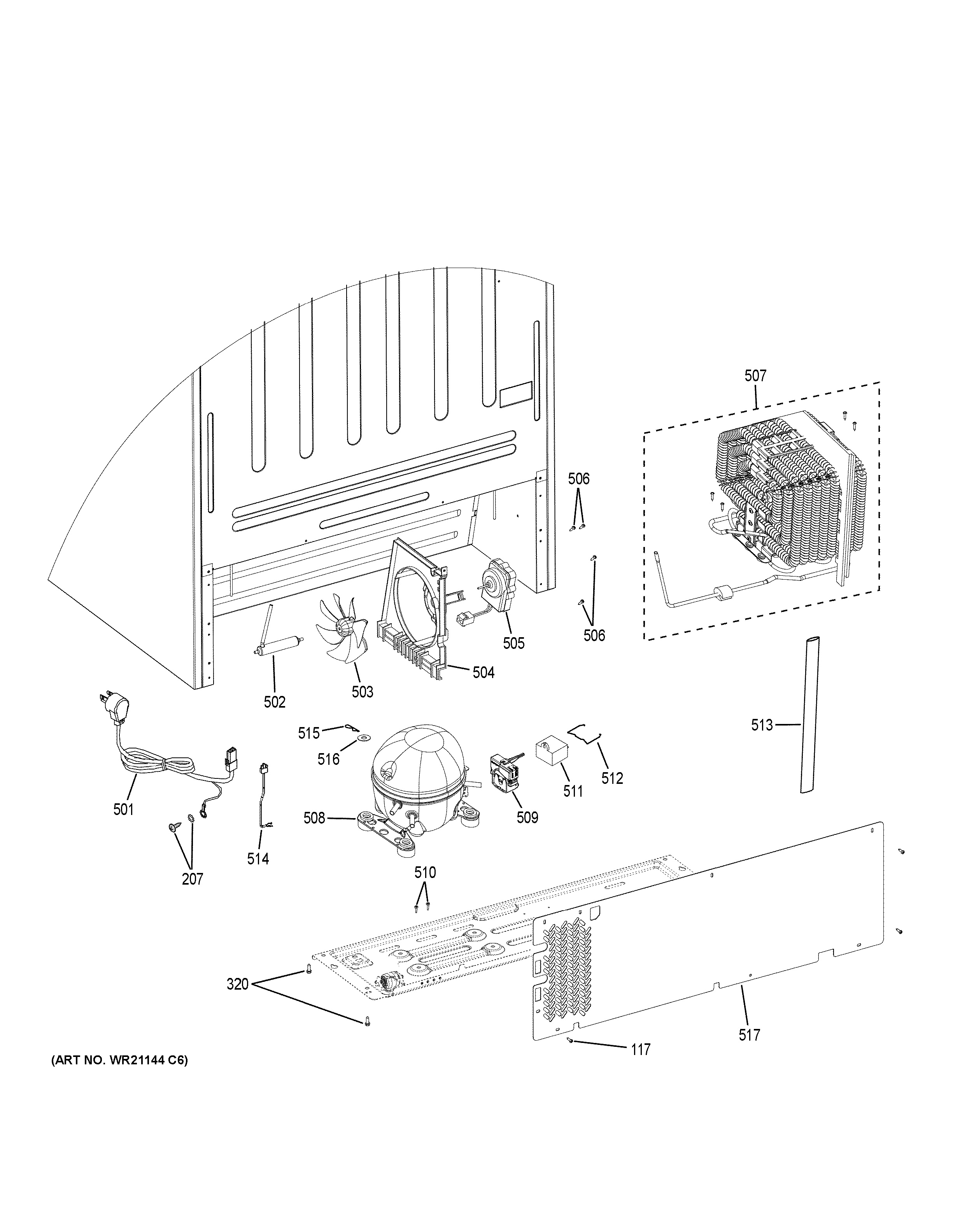 Assembly View for MACHINE COMPARTMENT | GTS21FGKBBB