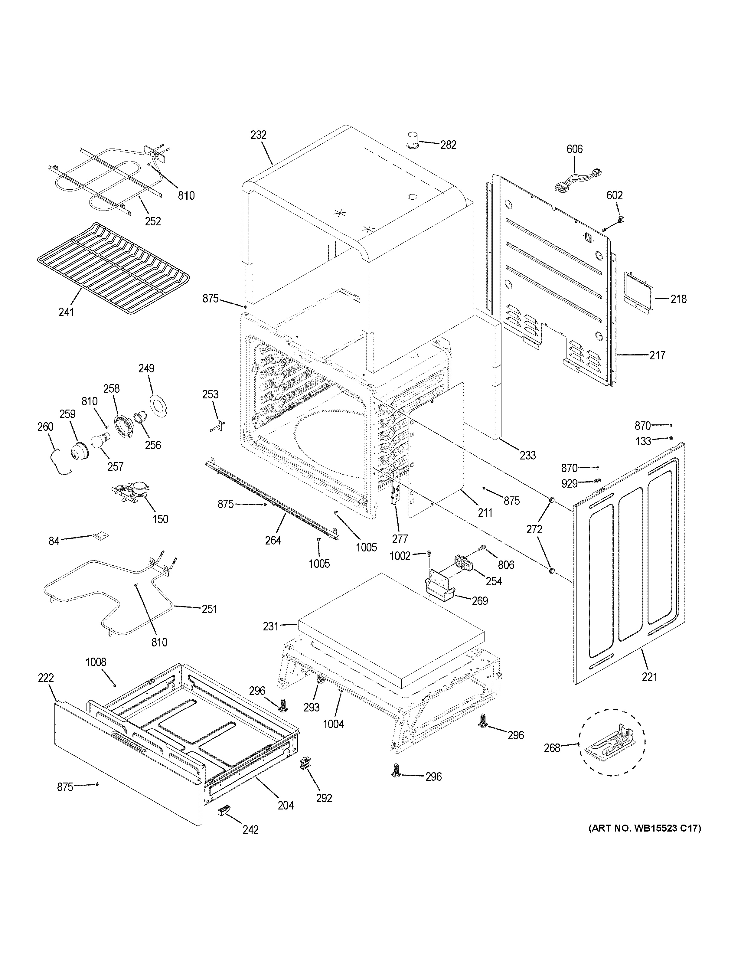 Assembly View for BODY PARTS | JS645SL3SS