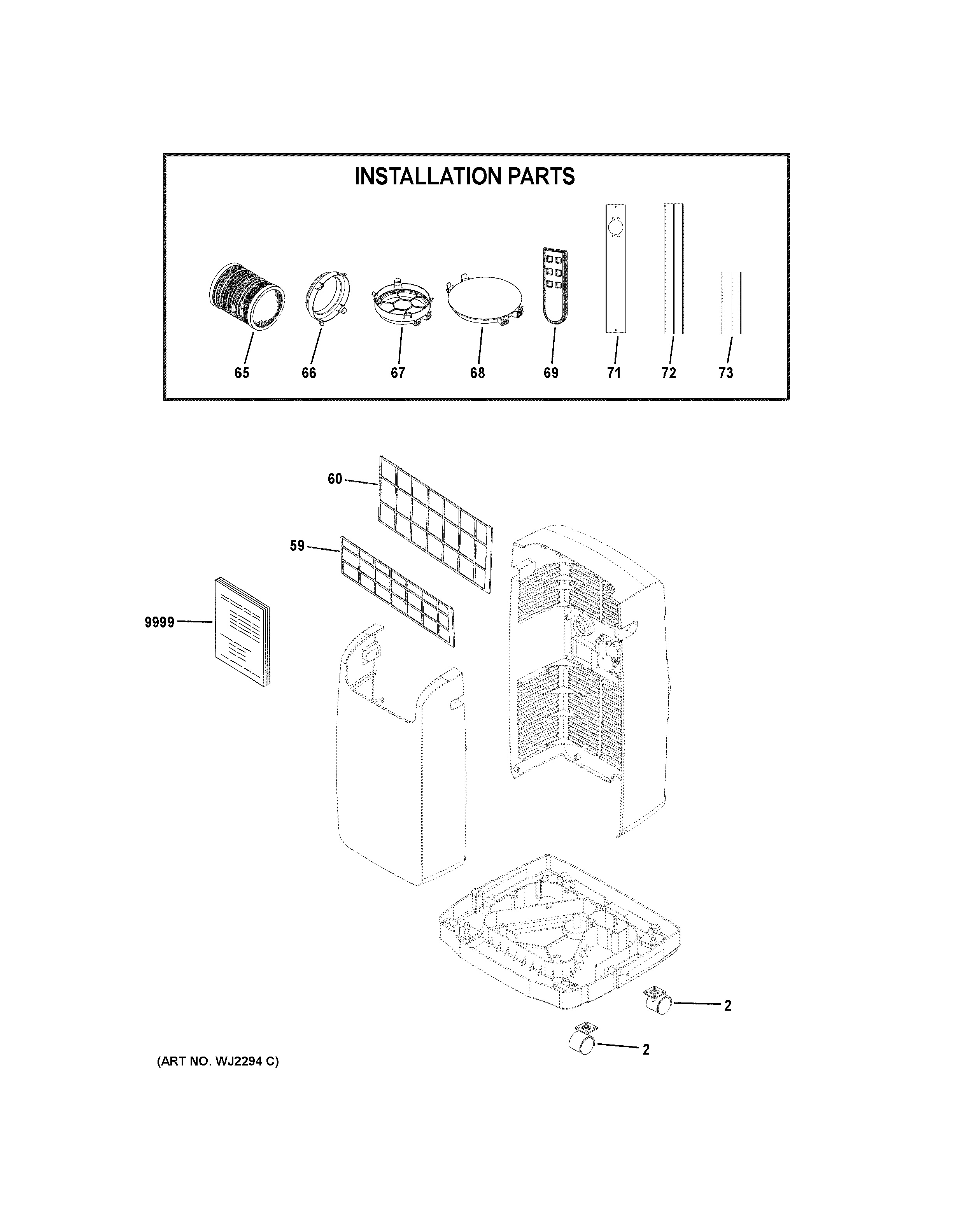 Assembly View for ROOM AIR CONDITIONER | APCA08NYLWN1