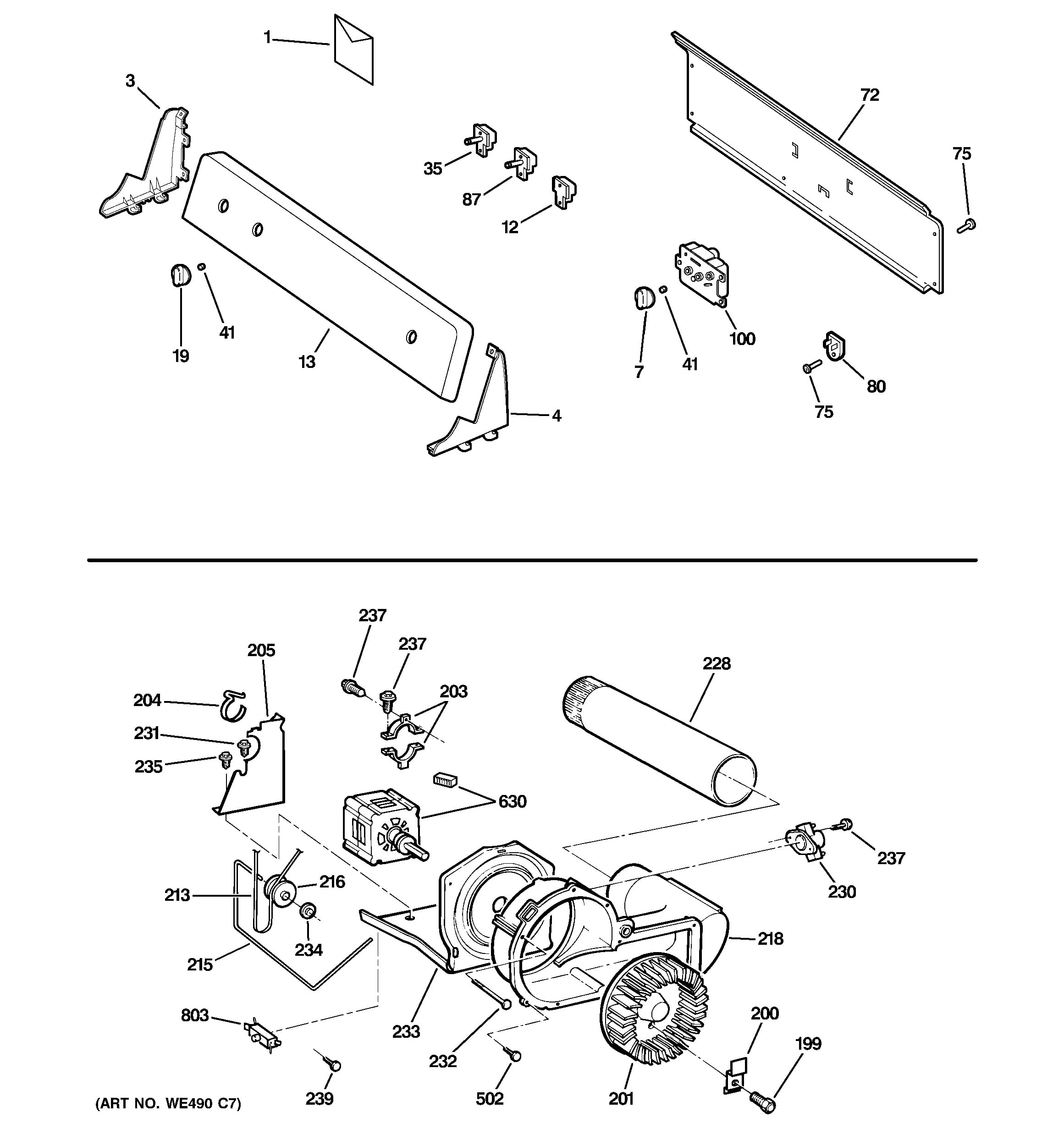 Assembly View for BACKSPLASH, BLOWER & MOTOR ASSEMBLY | DBXR463EG1WW