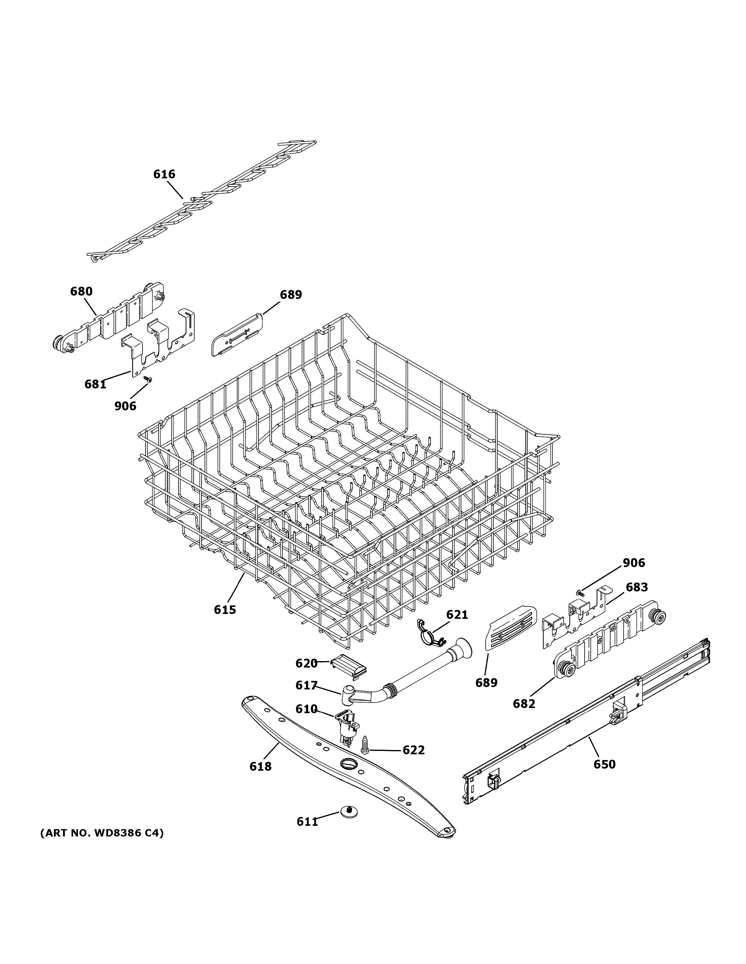 Assembly View for UPPER RACK ASSEMBLY | GHDT108V60BB