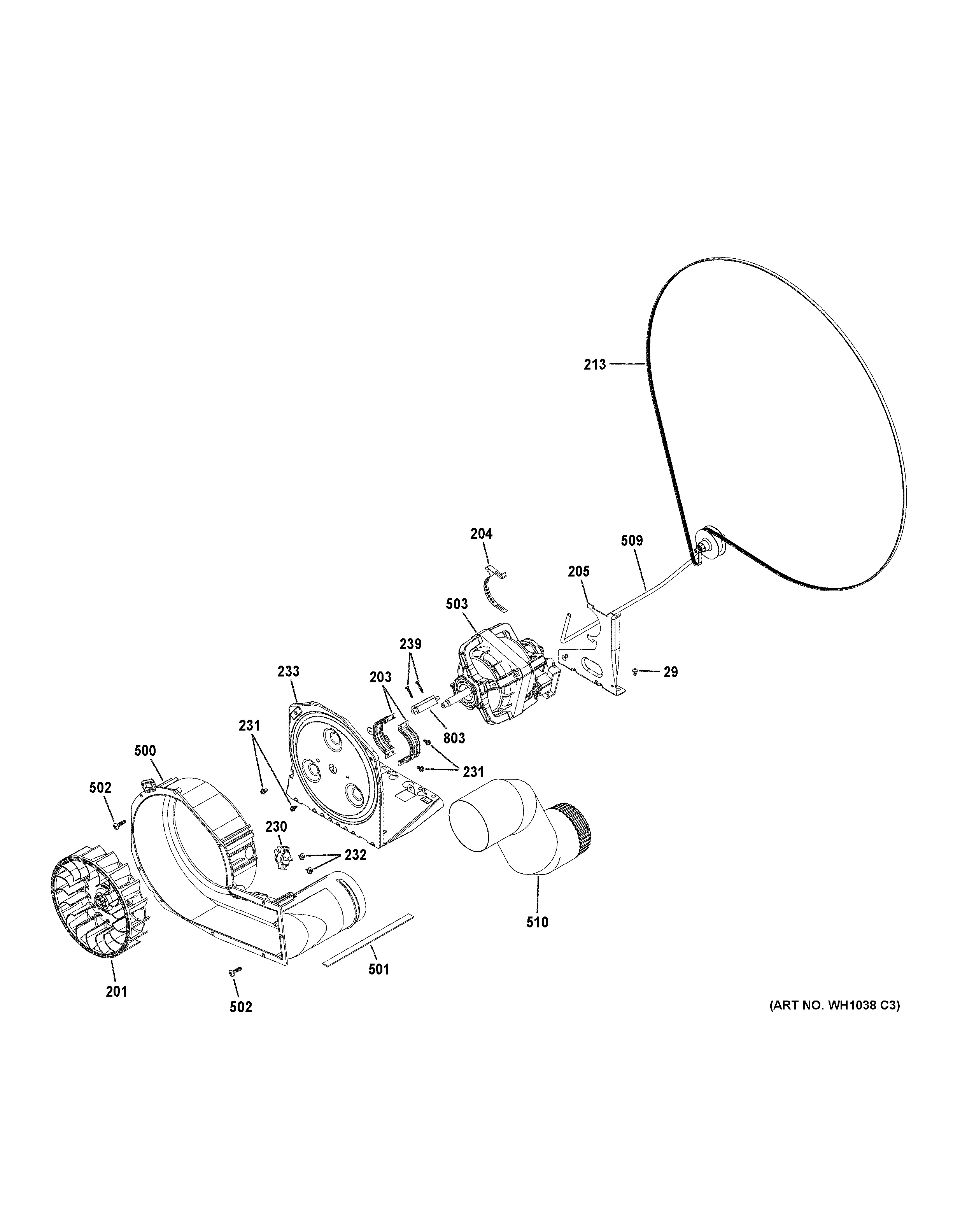 Assembly View for BLOWER & MOTOR ASSEMBLY | GUD27ESSM1WW