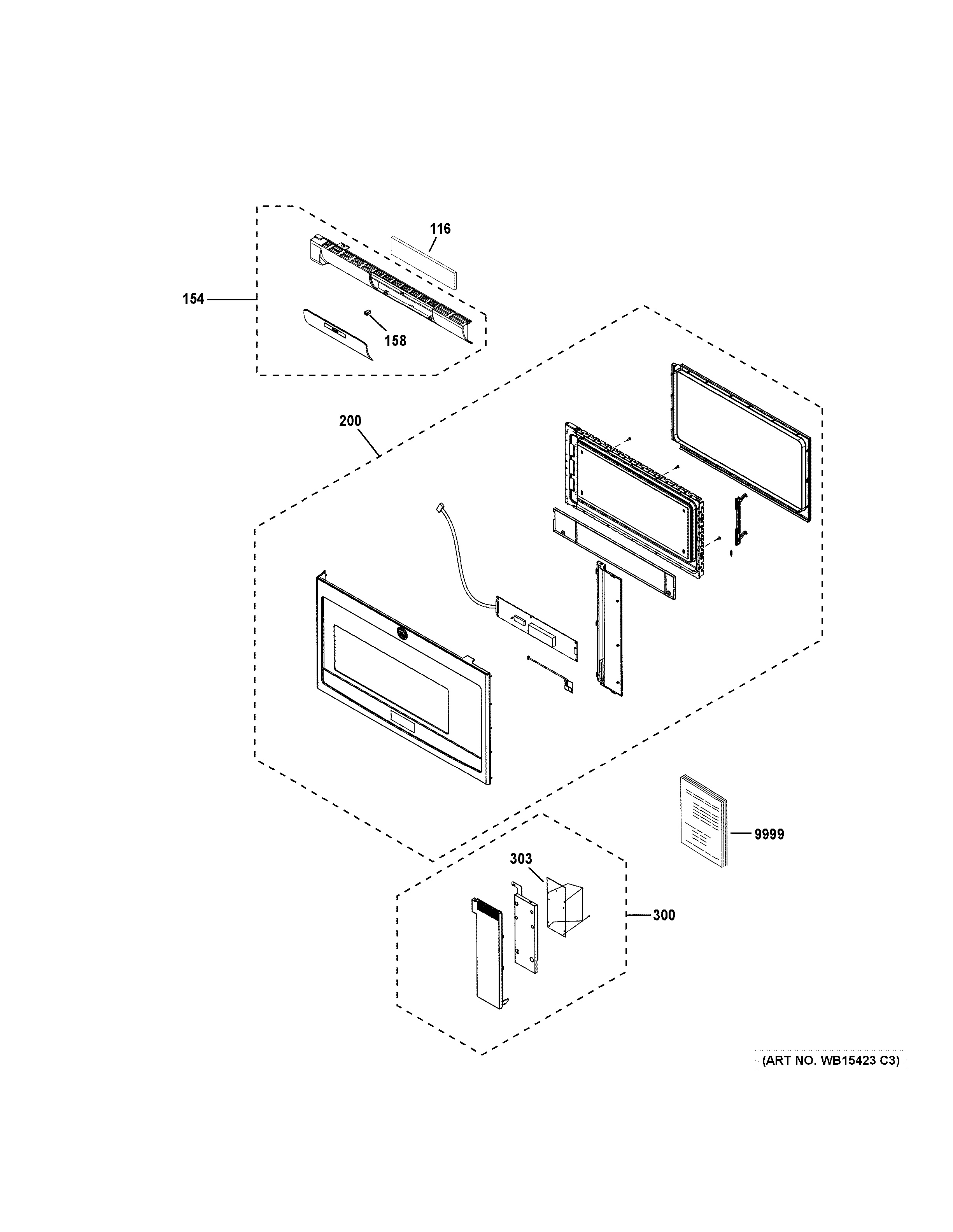 Assembly View for CONTROL PANEL & DOOR PARTS | PVM9005BL1TS