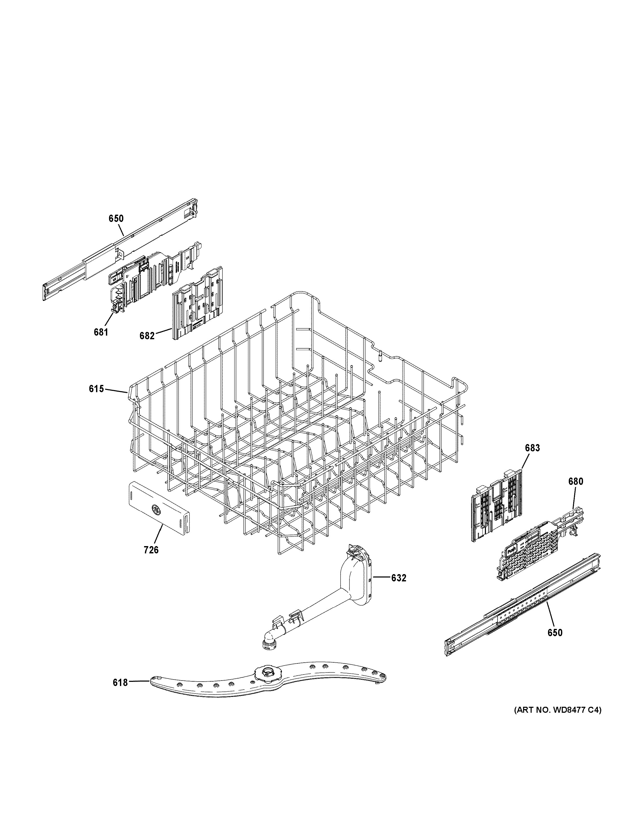 Assembly View for UPPER RACK ASSEMBLY | GDT590SGJ7WW