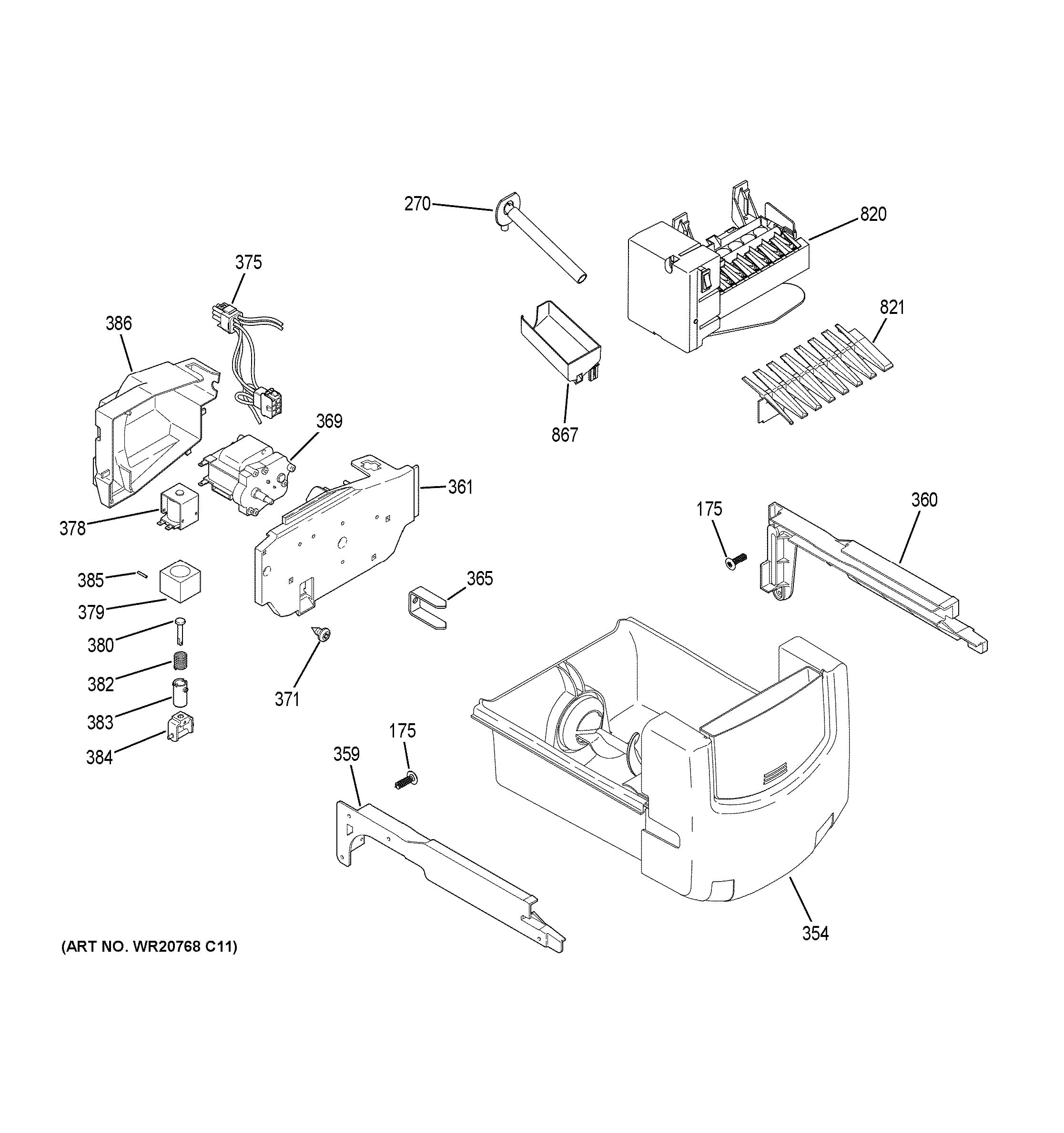 Assembly View for ICE MAKER & DISPENSER | GSS25GGHKCWW