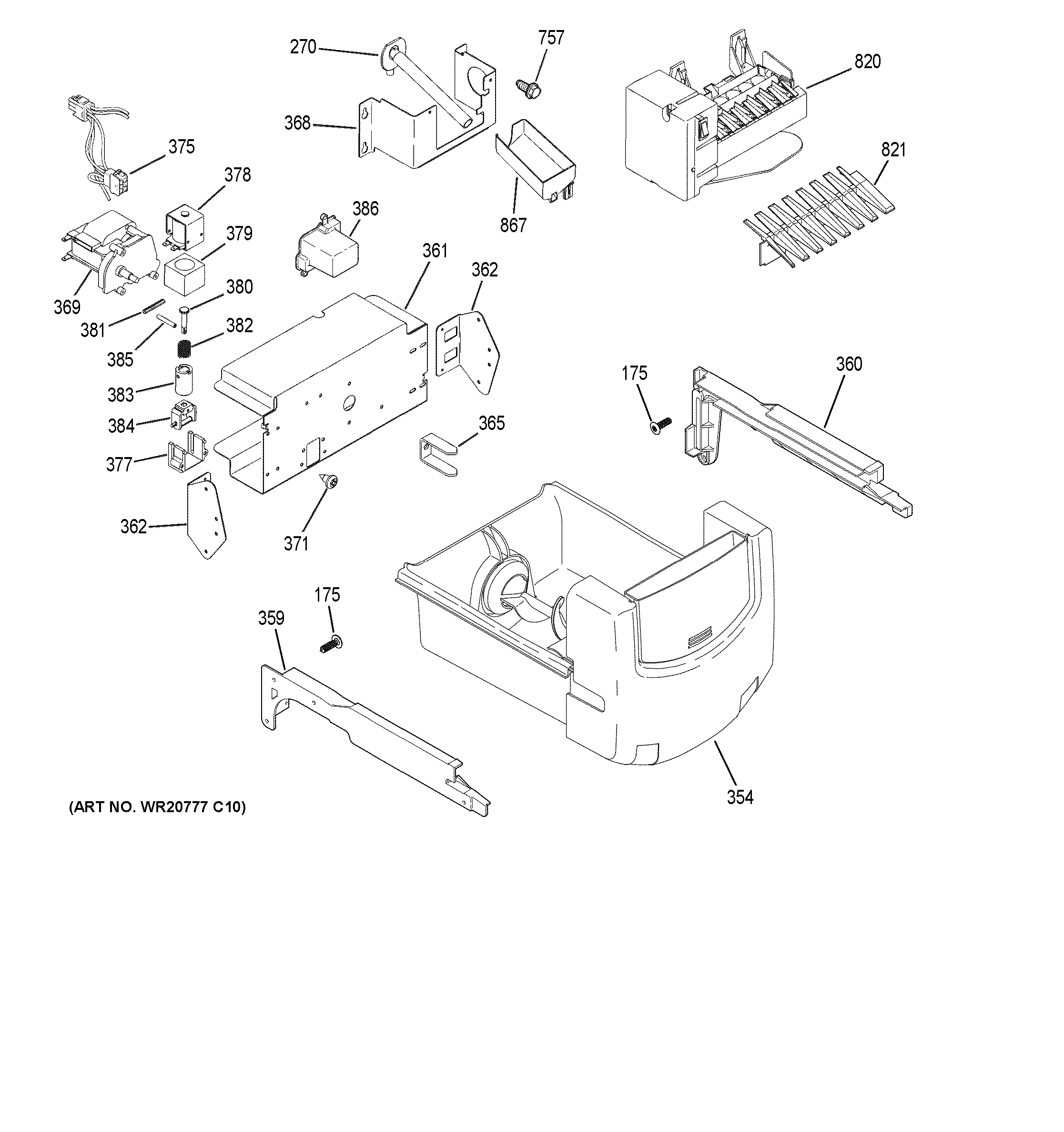 Assembly View for ICE MAKER & DISPENSER | GSS23GMKKCES