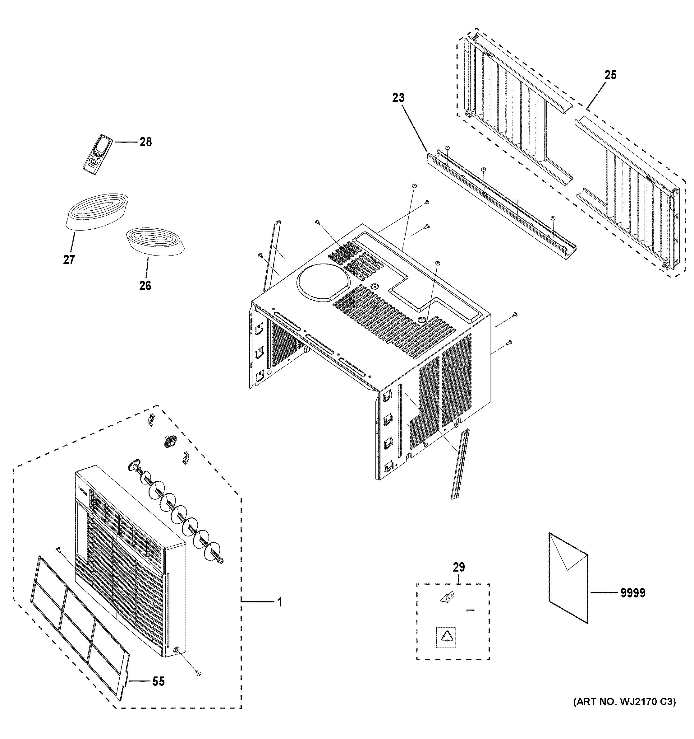 Assembly View for ROOM AIR CONDITIONER | AEL06LXQ1