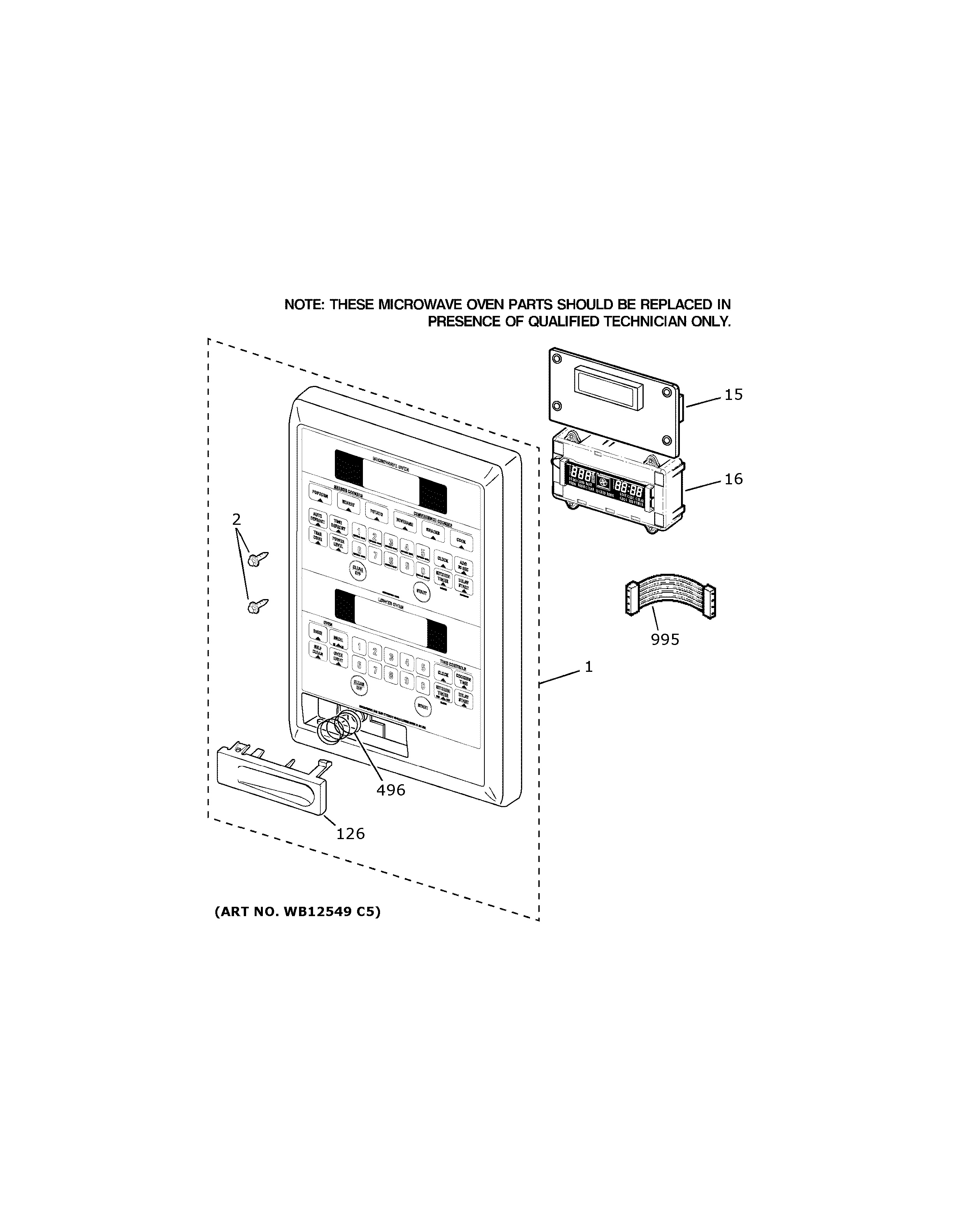Assembly View for MICROWAVE CONTROL PANEL | JTP90SP3SS