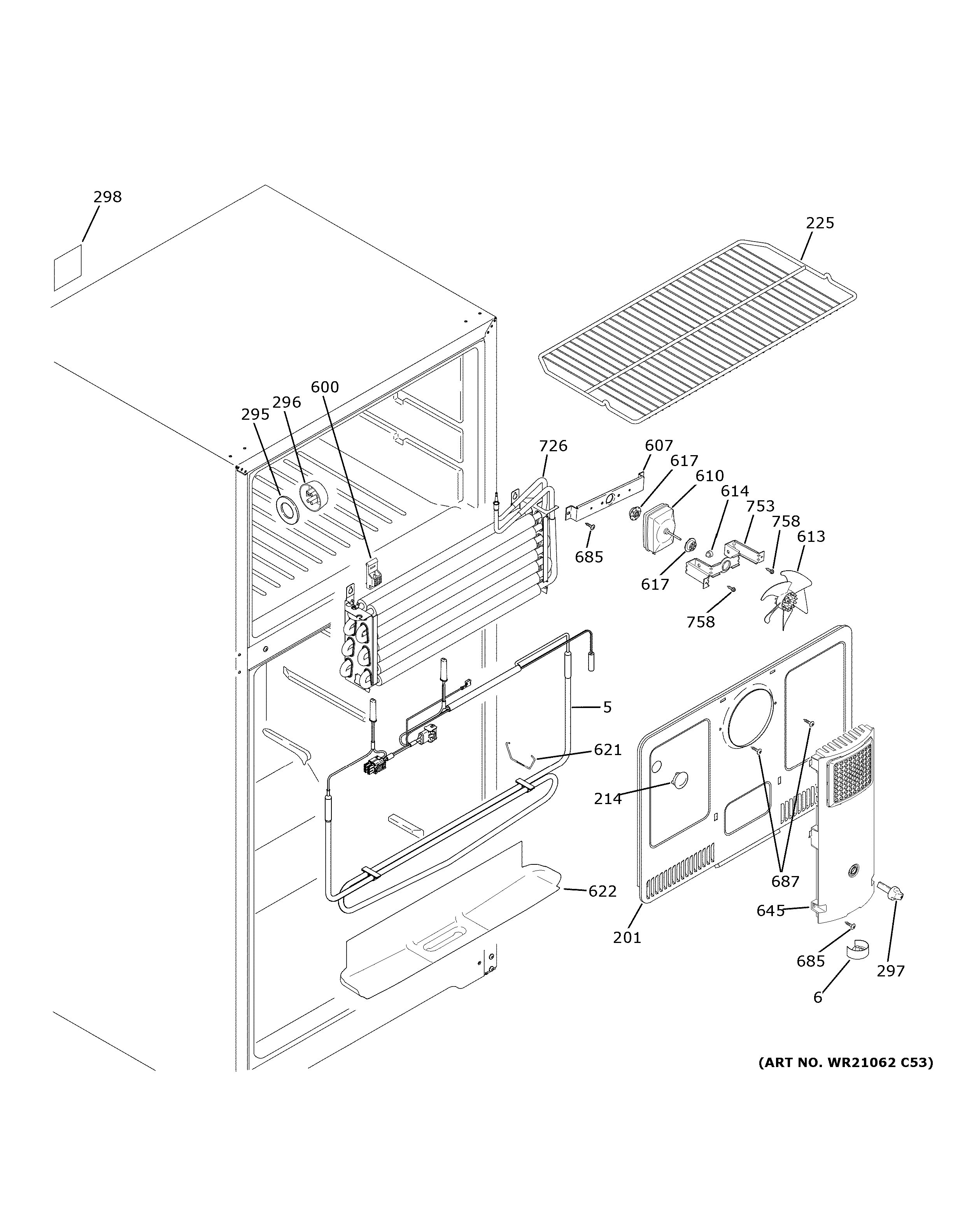 Assembly View for FREEZER SECTION | GTS22KGNBRWW