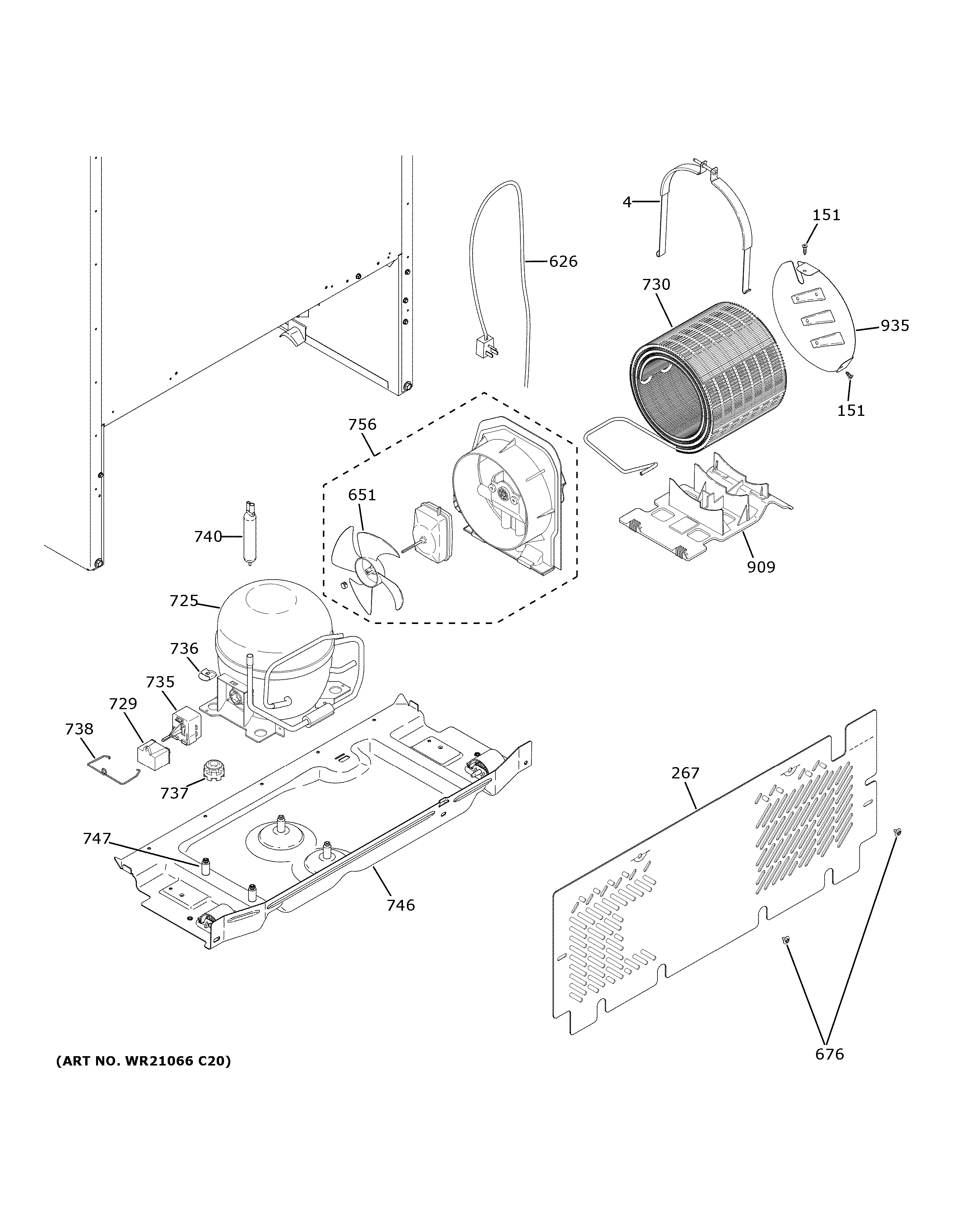 Assembly View for MACHINE COMPARTMENT | GTS22KSNBRSS