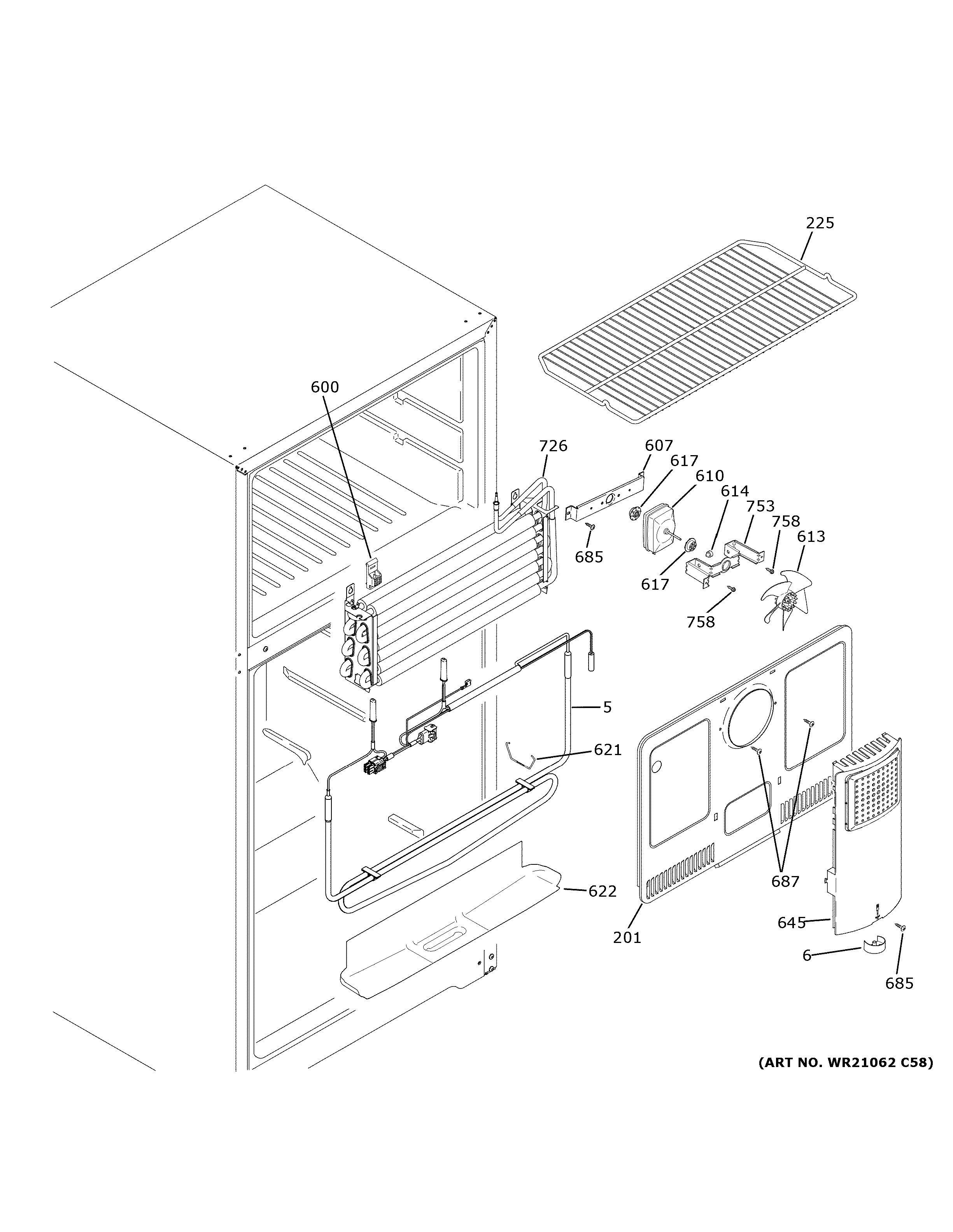 Assembly View for FREEZER SECTION | GIE18GSNDRSS