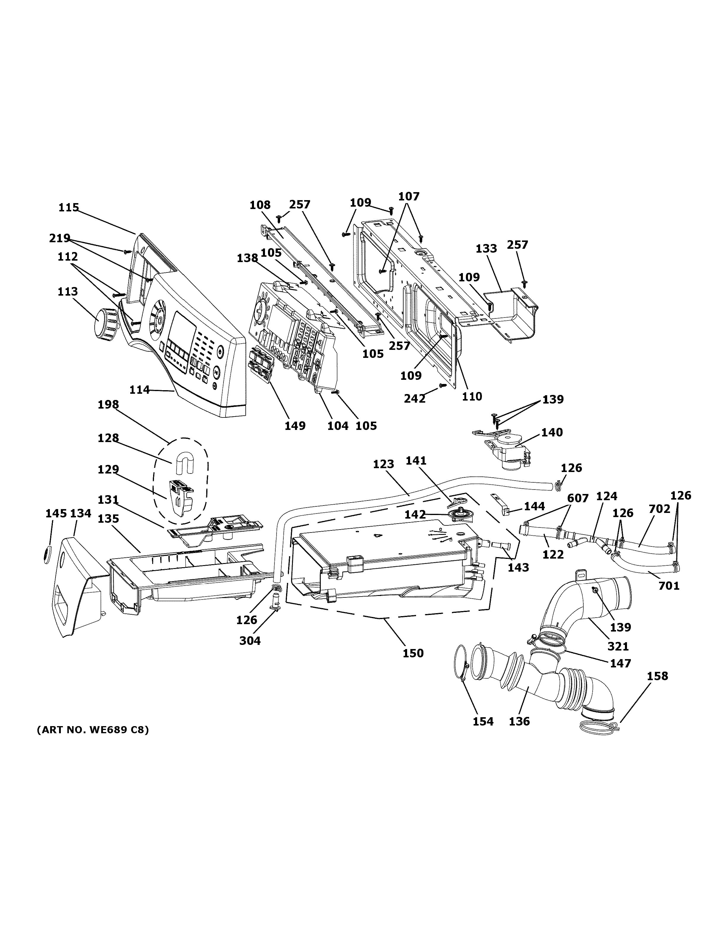 Assembly View for CONTROLS & DISPENSER | GFW450SPK0DG