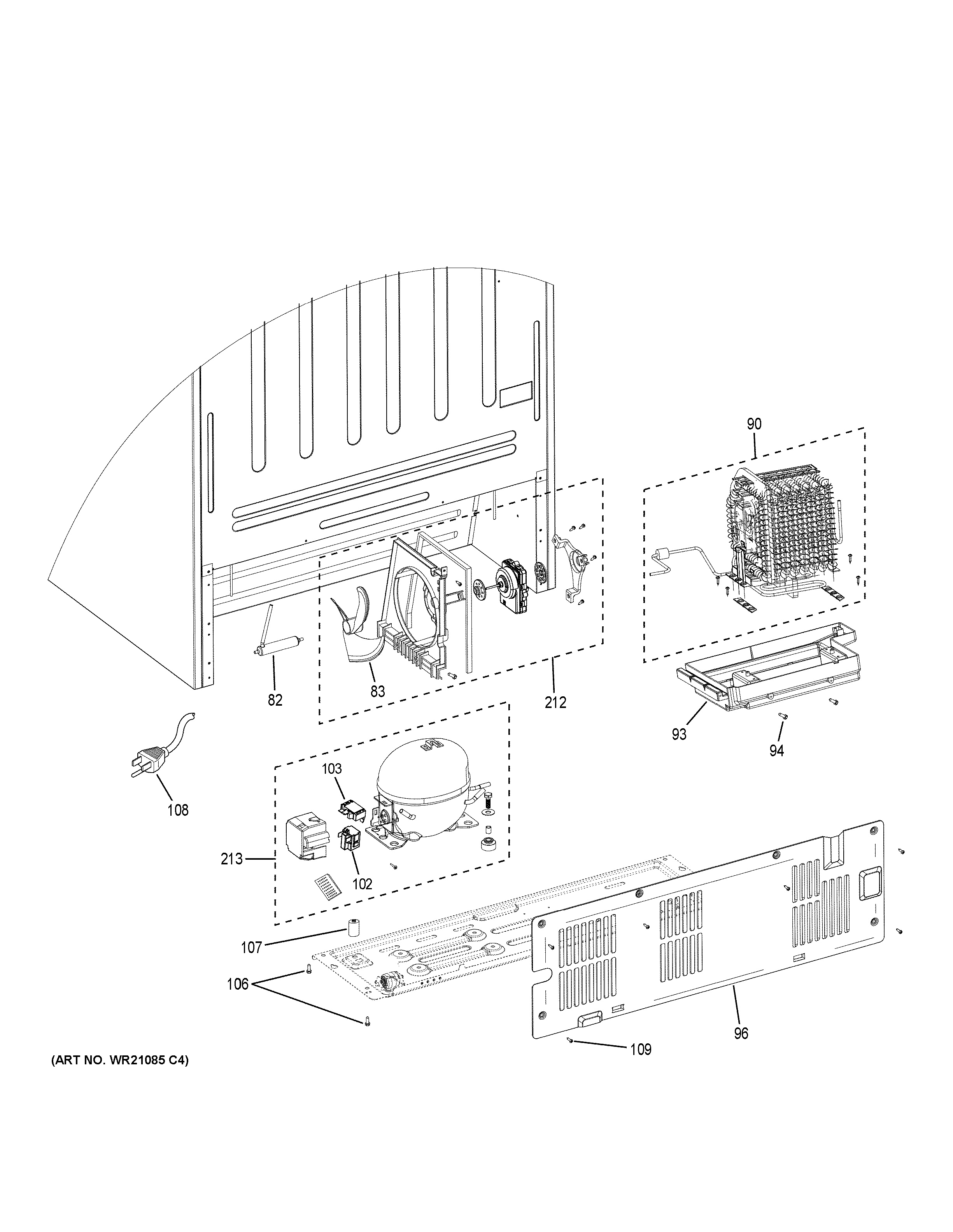 Assembly View for MACHINE COMPARTMENT | GIE21GTHCWW