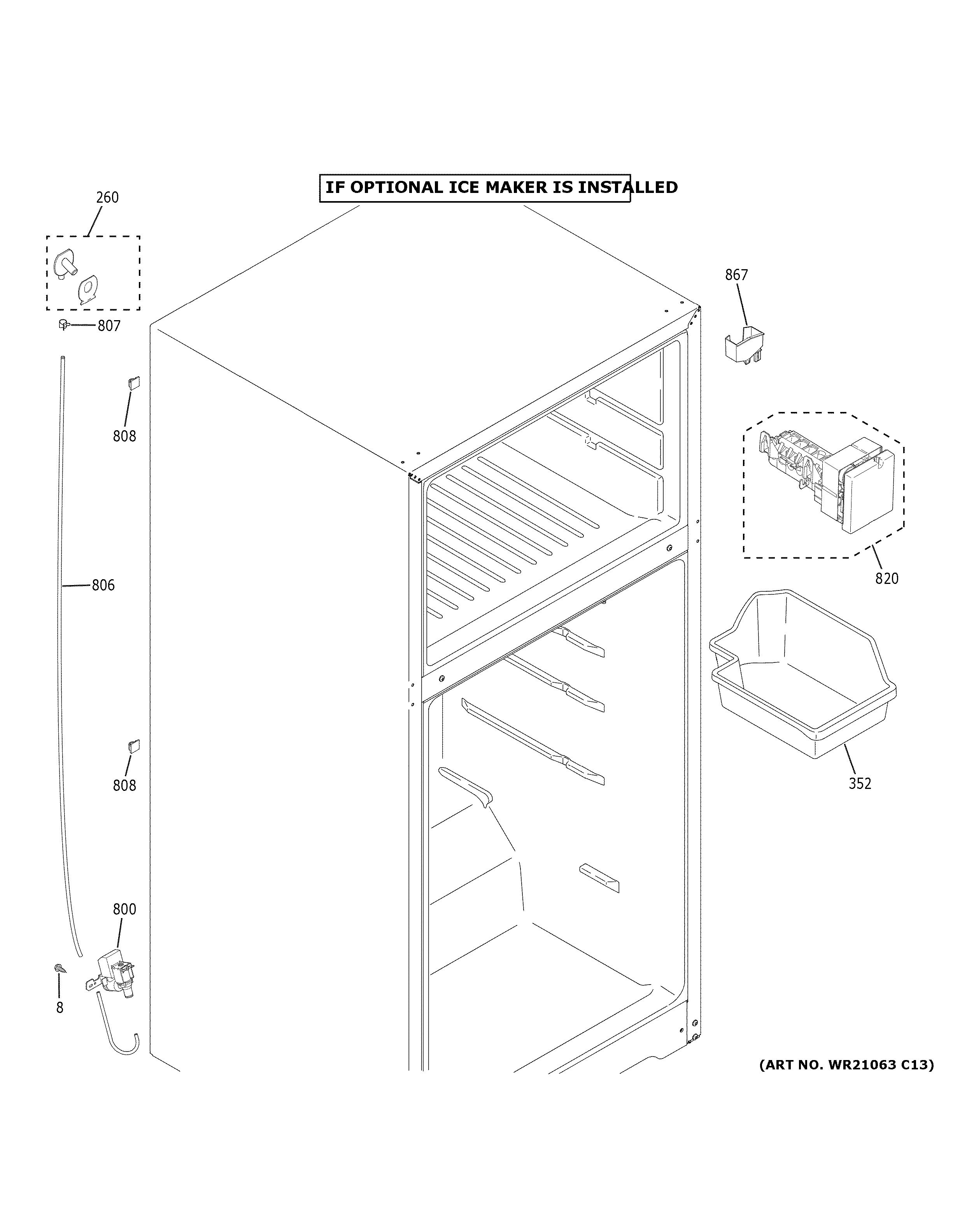 Assembly View for ICE MAKER | GTE19DTNBRWW