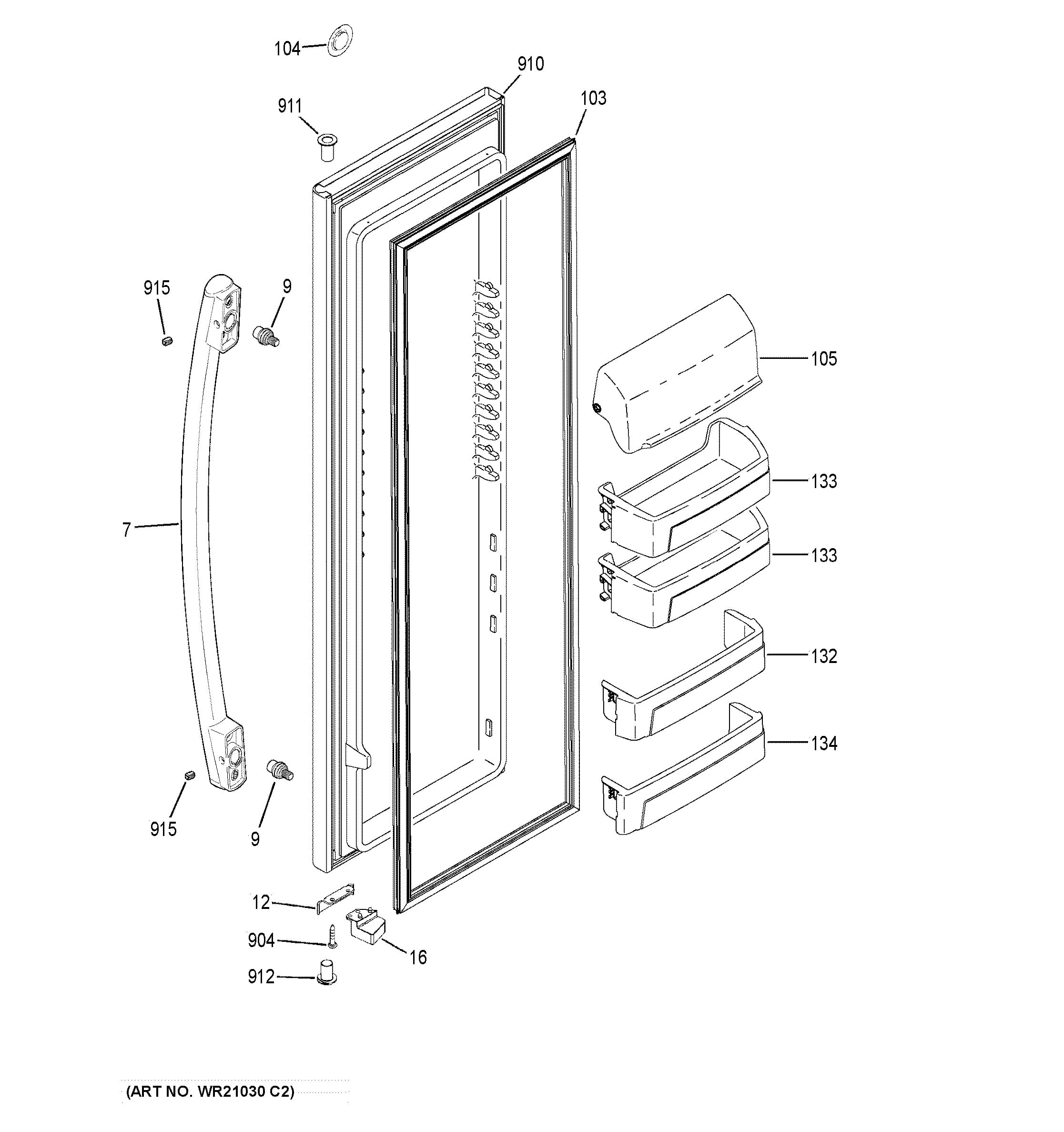Assembly View for FRESH FOOD DOOR | GSS25LSLLCSS