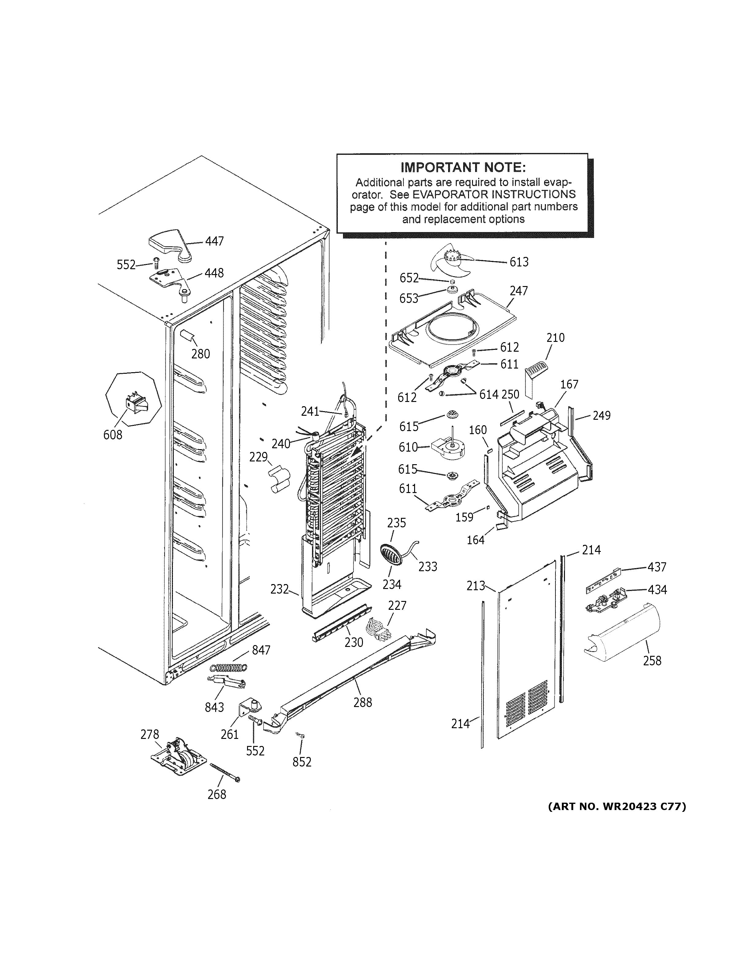 Assembly View for FREEZER SECTION | GSS25LSLLCSS