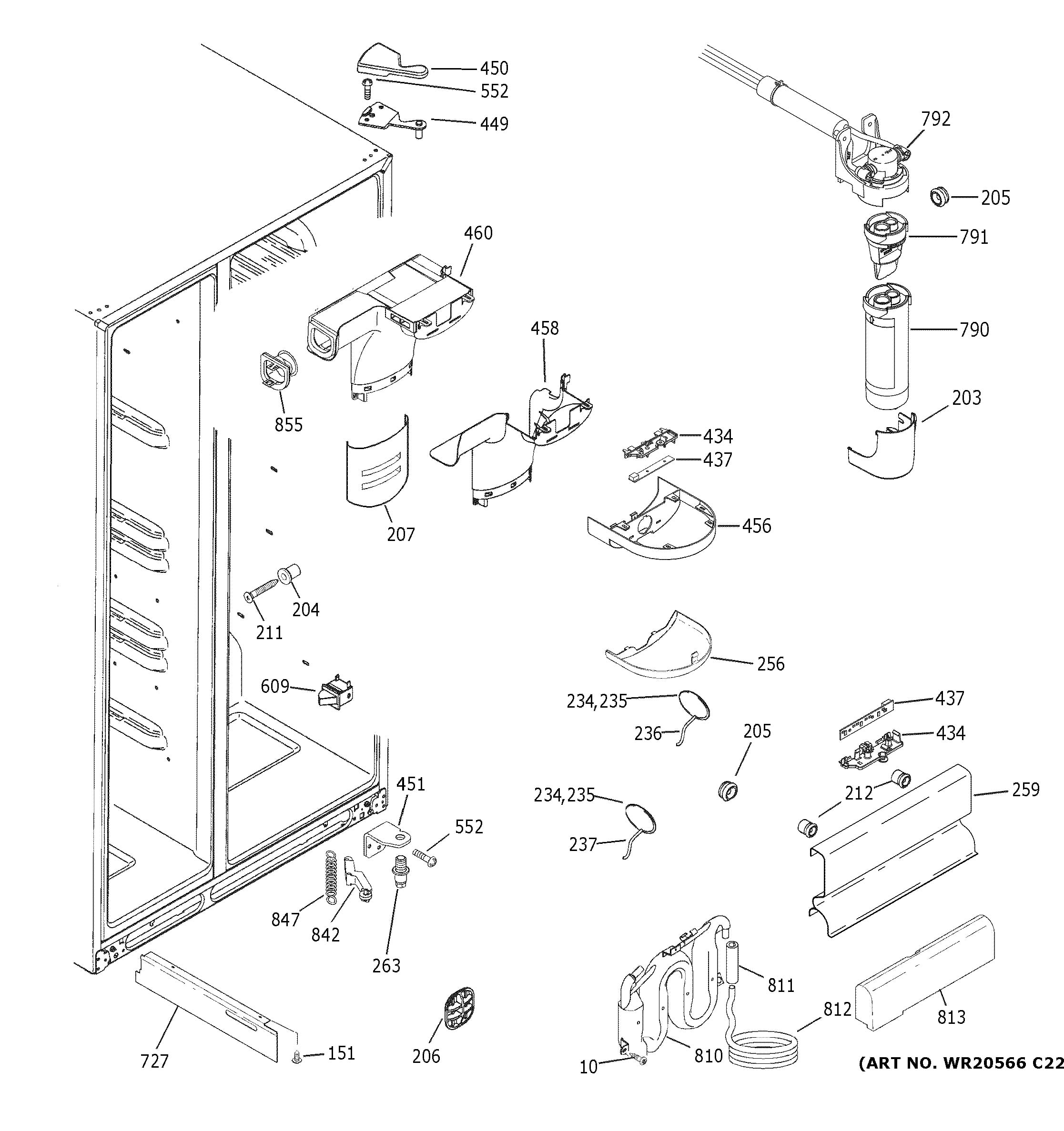 Assembly View for FRESH FOOD SECTION | GSS25LSLLCSS