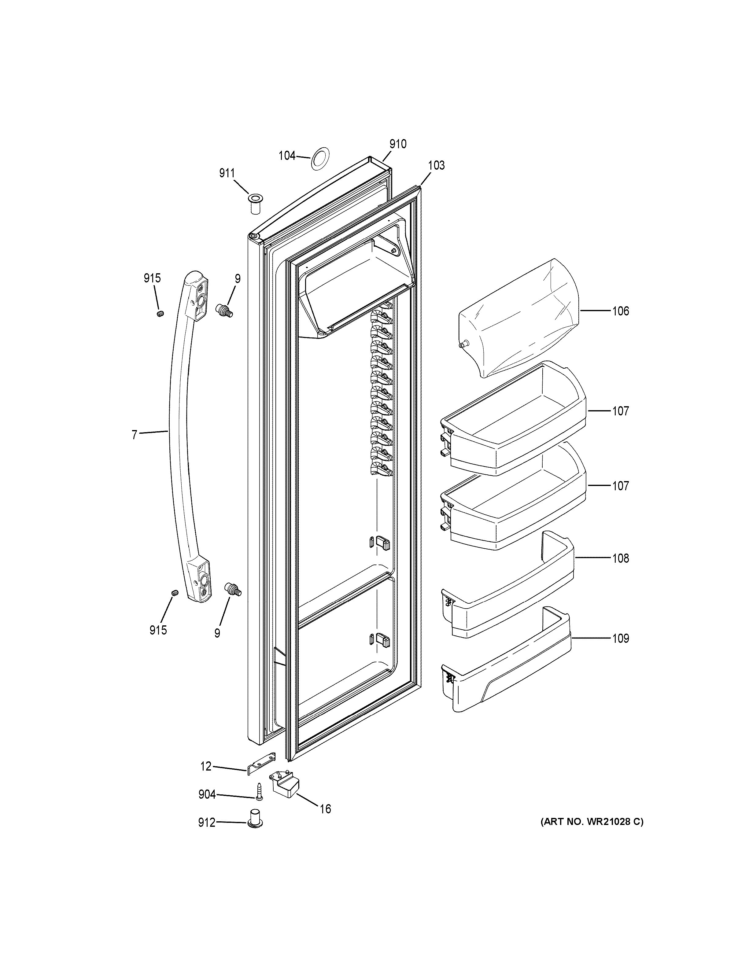 Assembly View for FRESH FOOD DOOR | GSS25GSHLCSS