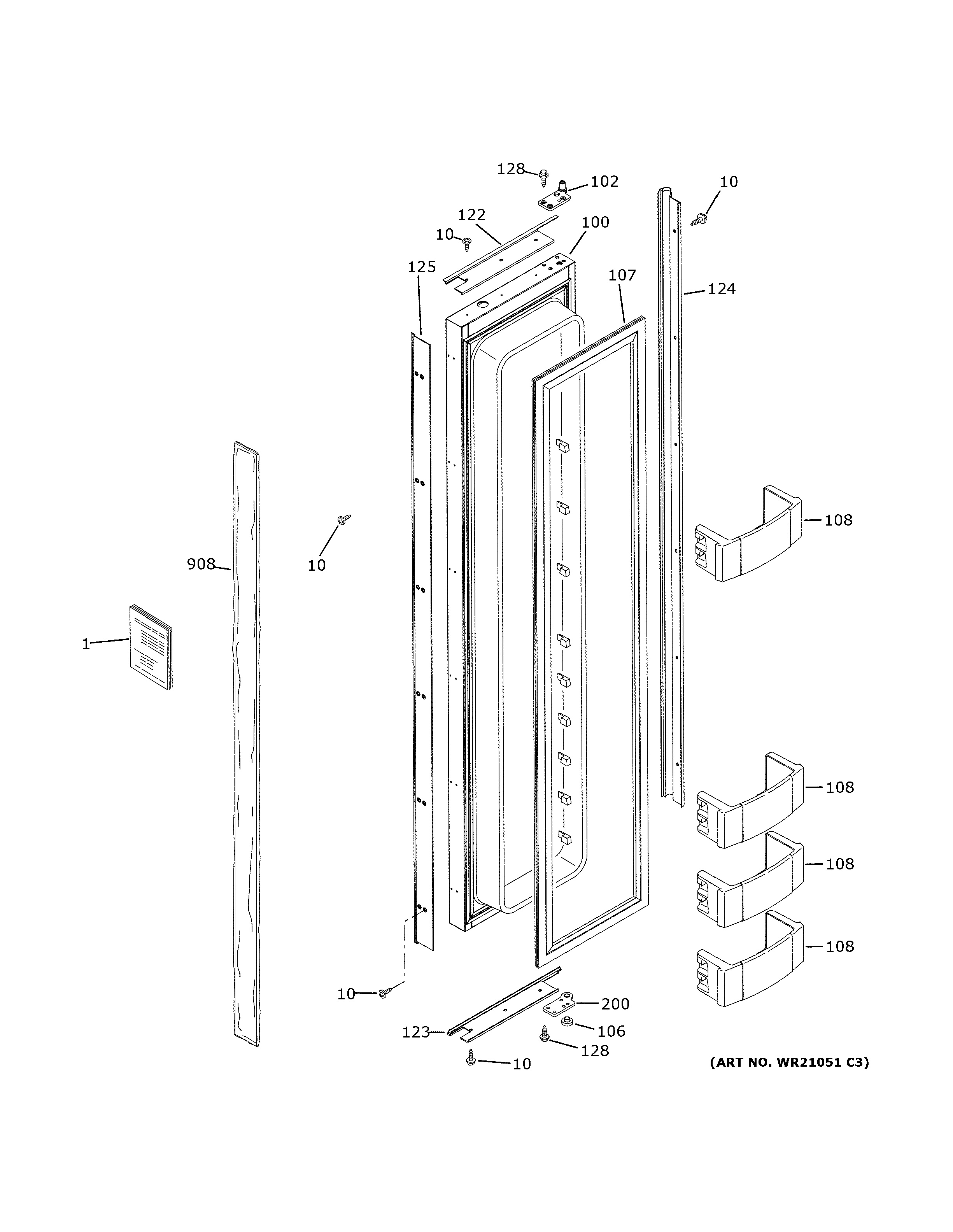 Assembly View for FREEZER DOOR | ZIS420NNBII