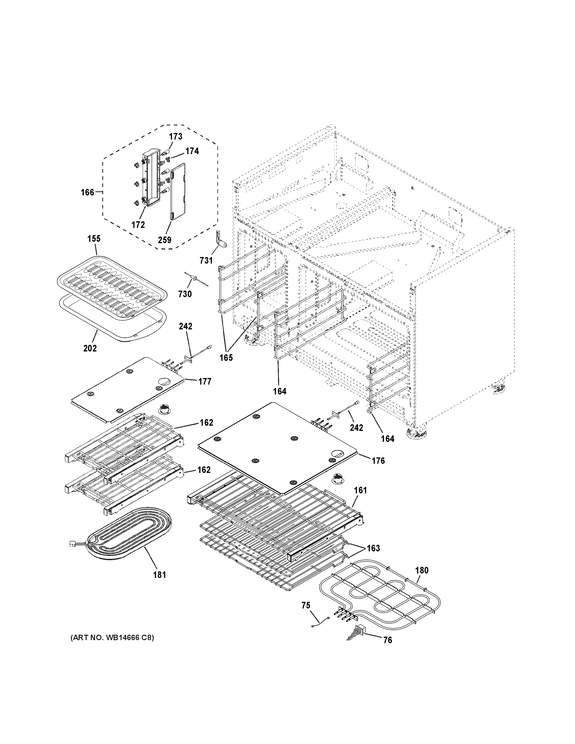 Assembly View for OVEN CAVITY PARTS | C2Y486P2M1S1