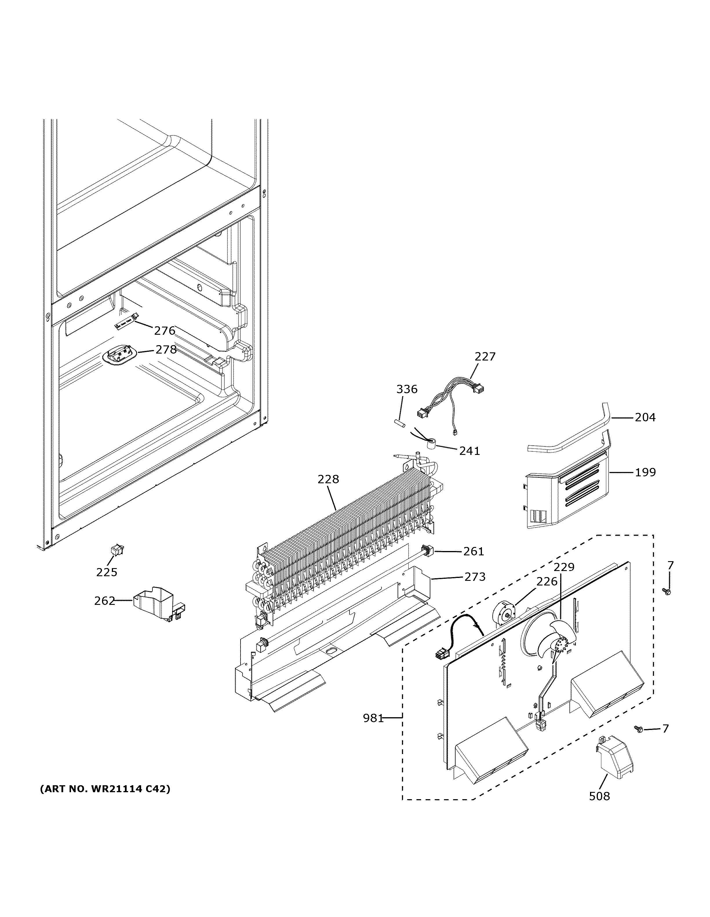 Assembly View for FREEZER SECTION | GBE21DSKLRSS