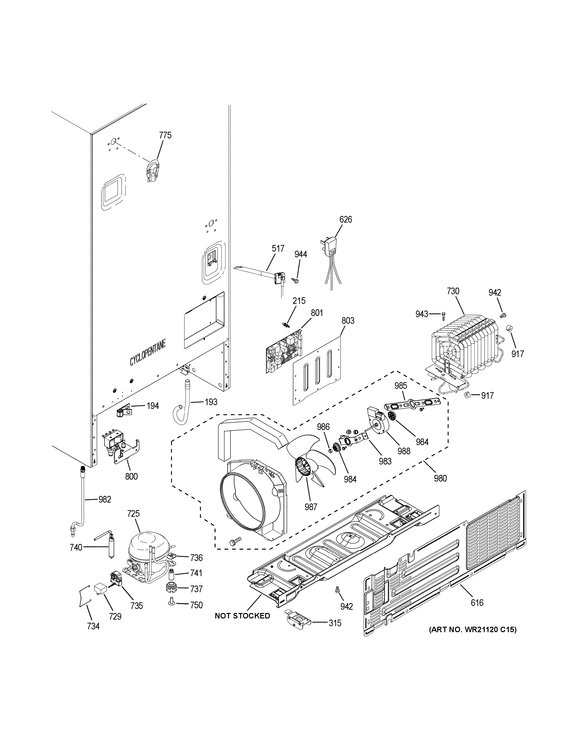 Assembly View for MACHINE COMPARTMENT | GNE25JSKAFSS