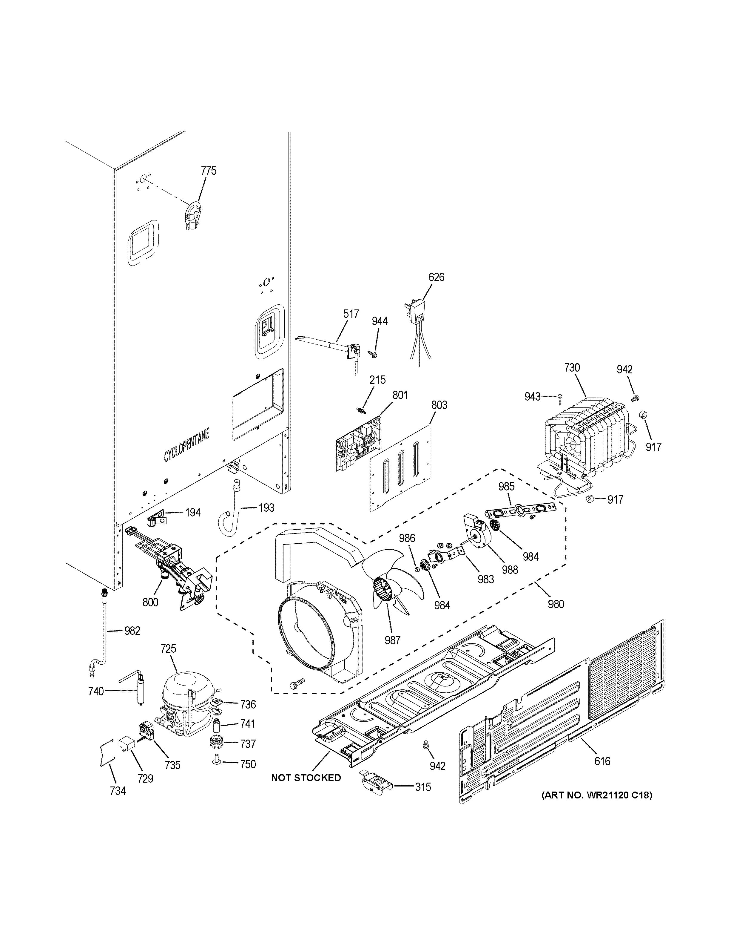 Assembly View for MACHINE COMPARTMENT | GNE25JMKGFES