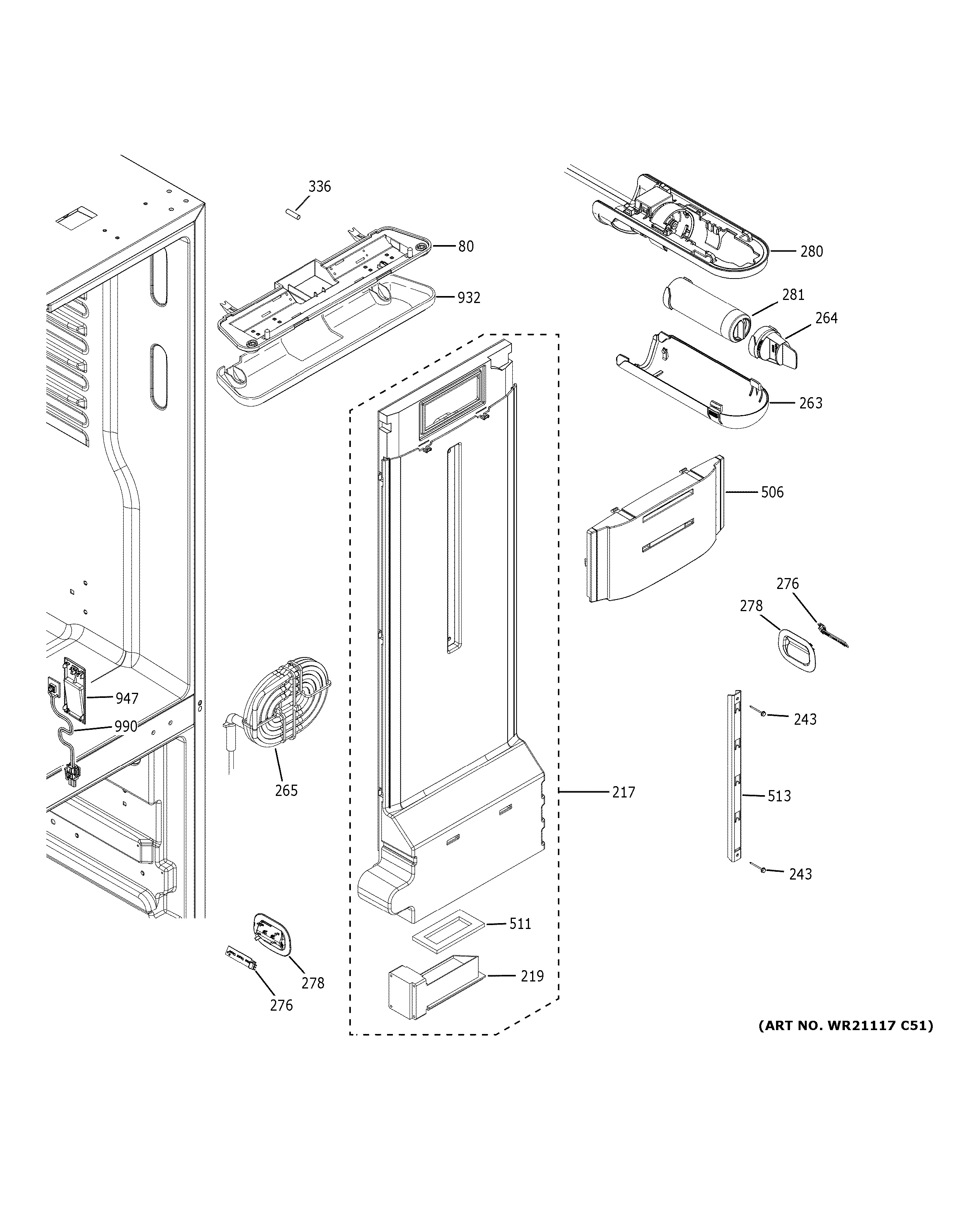 Assembly View for FRESH FOOD SECTION | CWE19SP2NBS1