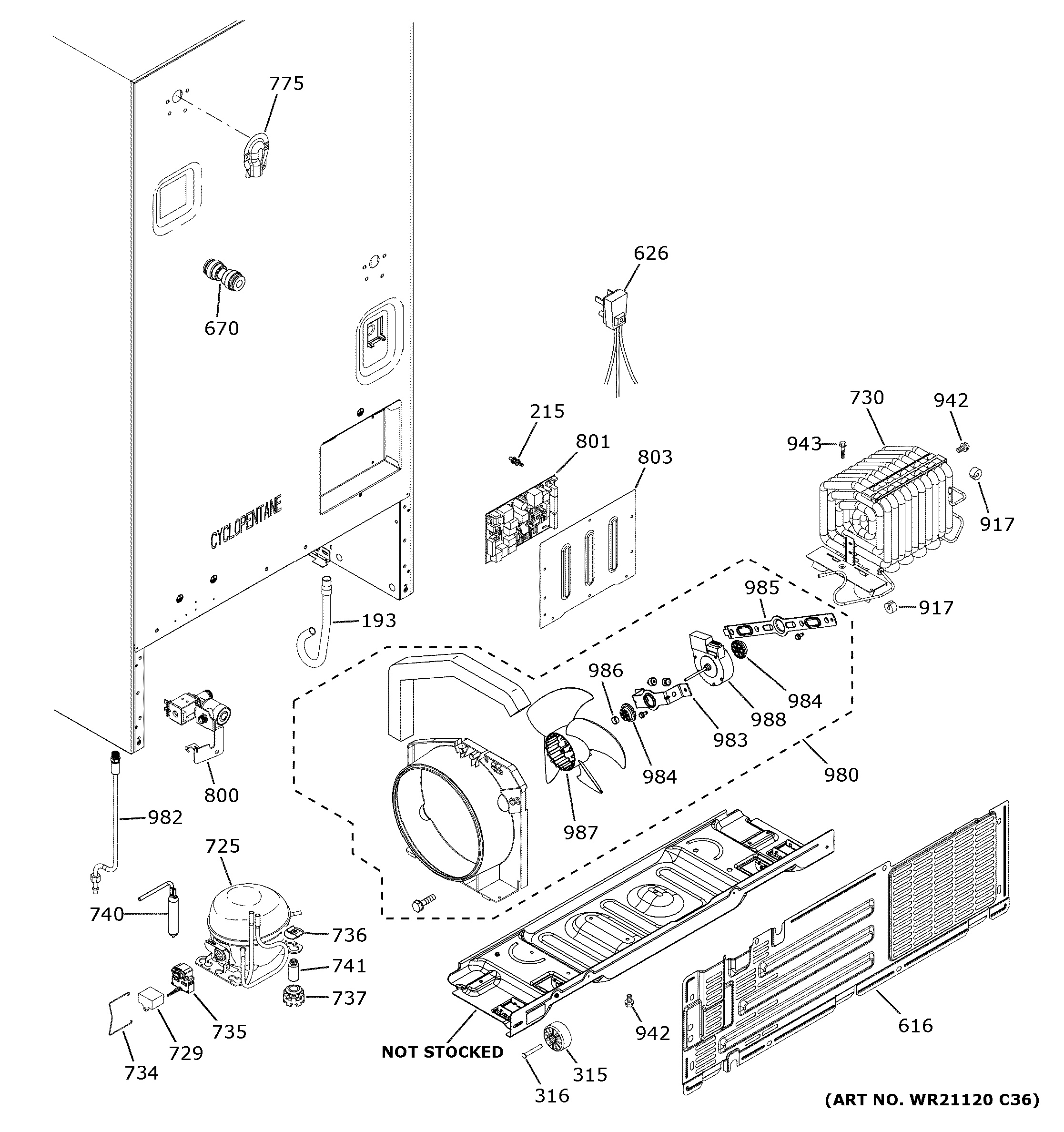 Assembly View for MACHINE COMPARTMENT | GFE26JSMKFSS