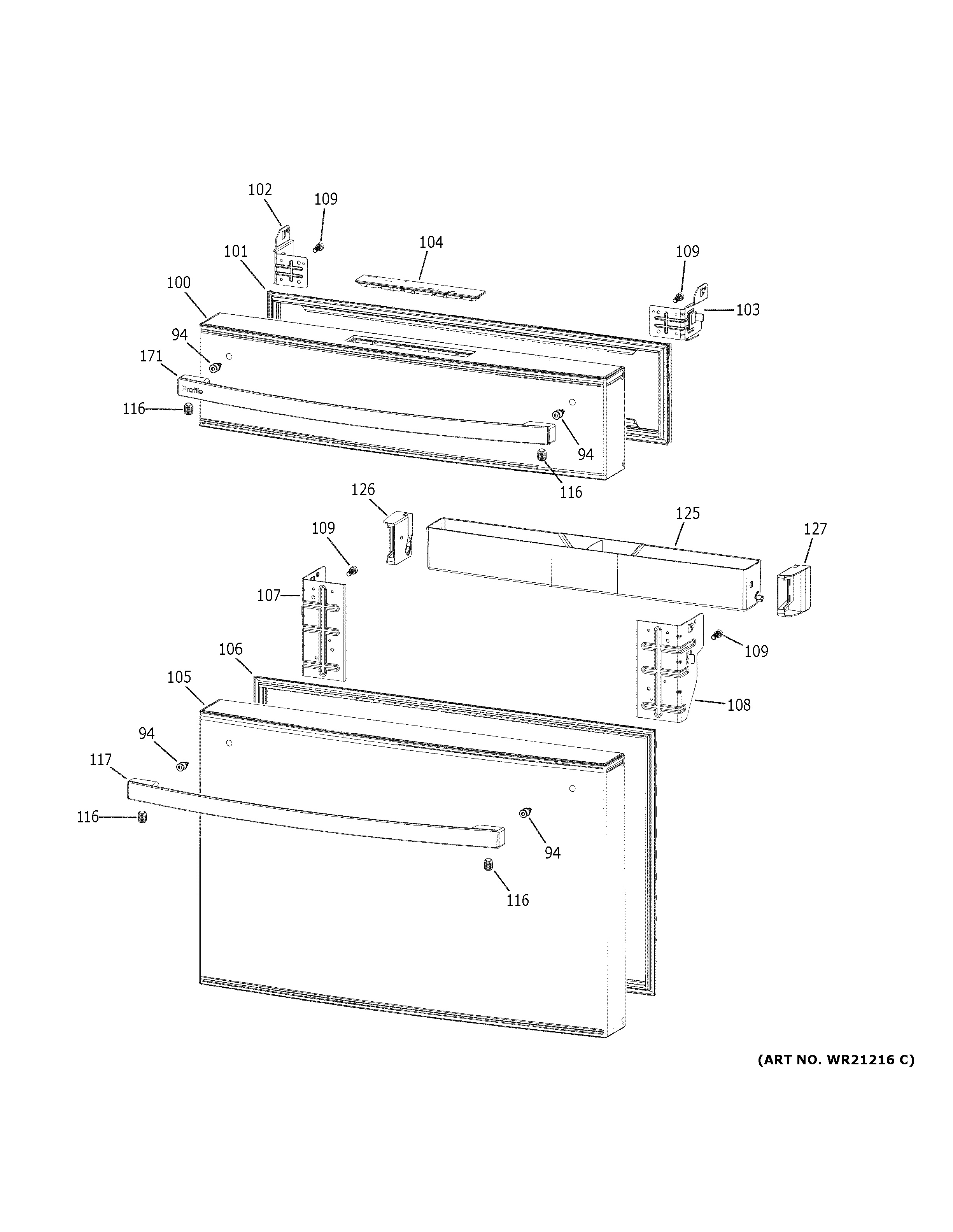 Assembly View for FREEZER DOORS | PVD28BYNBFS