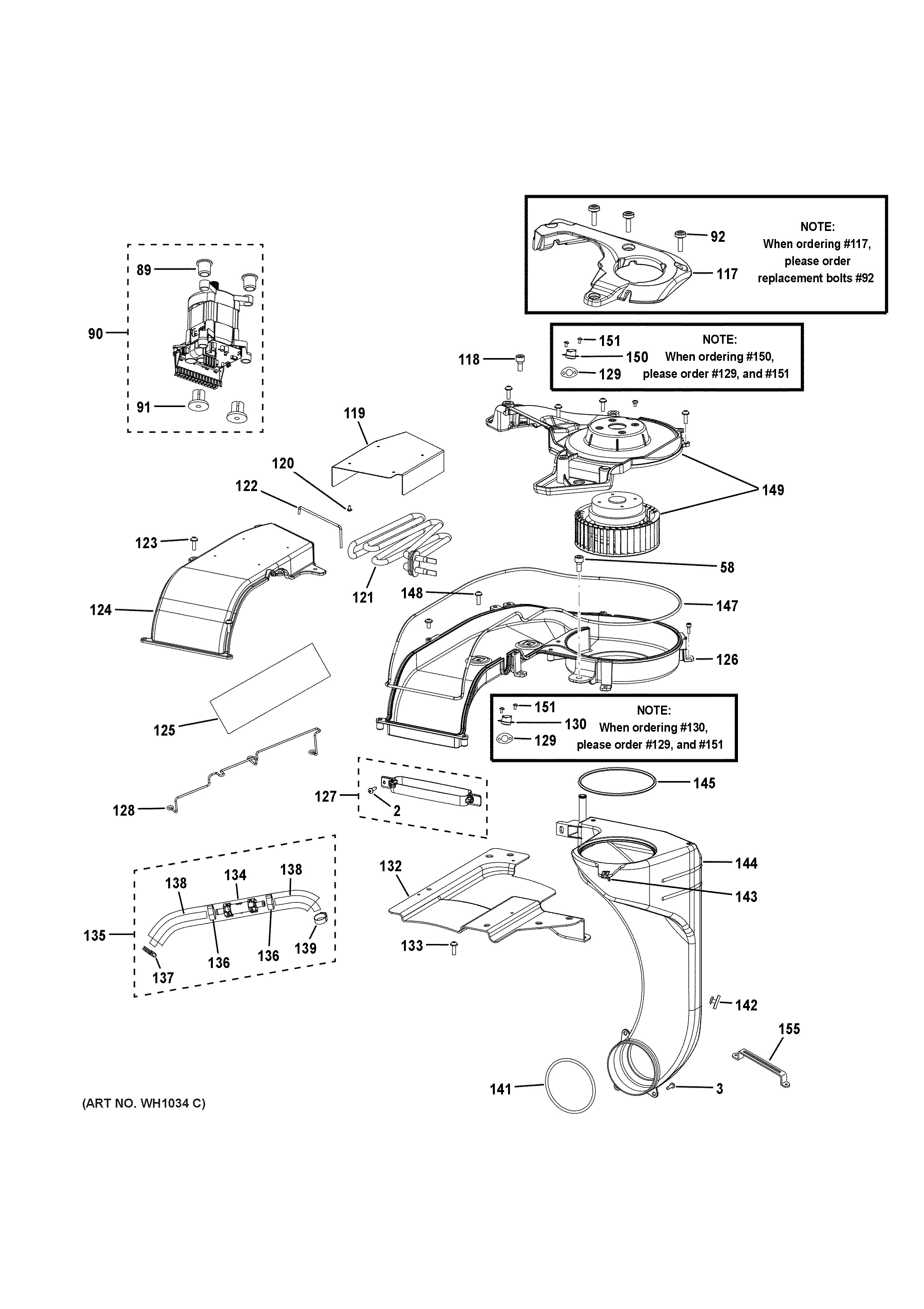 Assembly View for BLOWER & HEATING SYSTEM | HLC1700AXW
