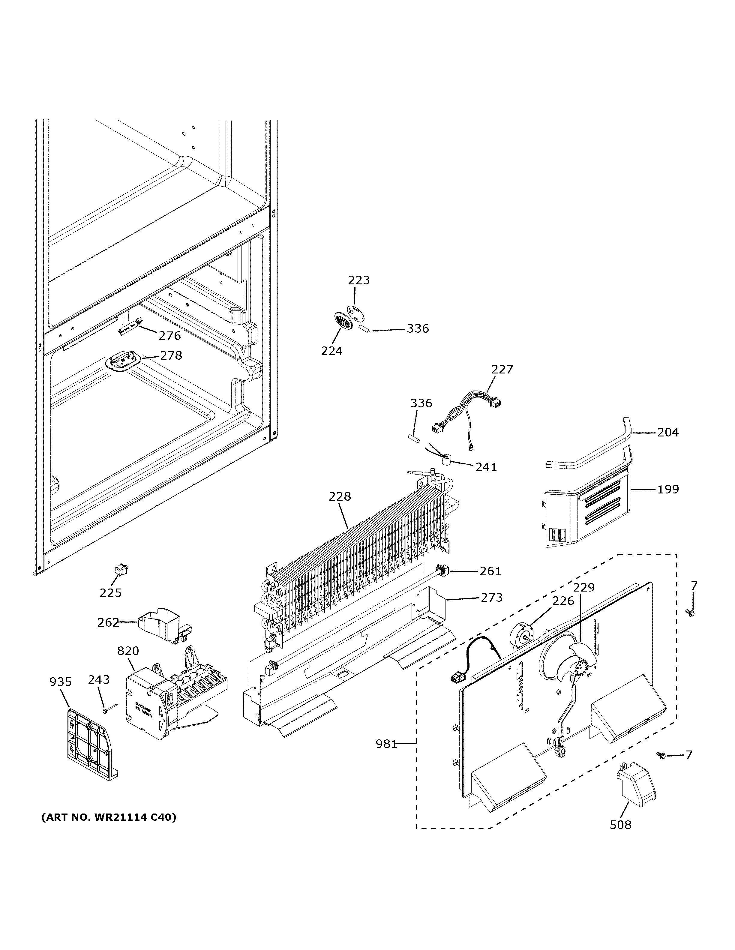 Assembly View for FREEZER SECTION | GWE19JSLNFSS
