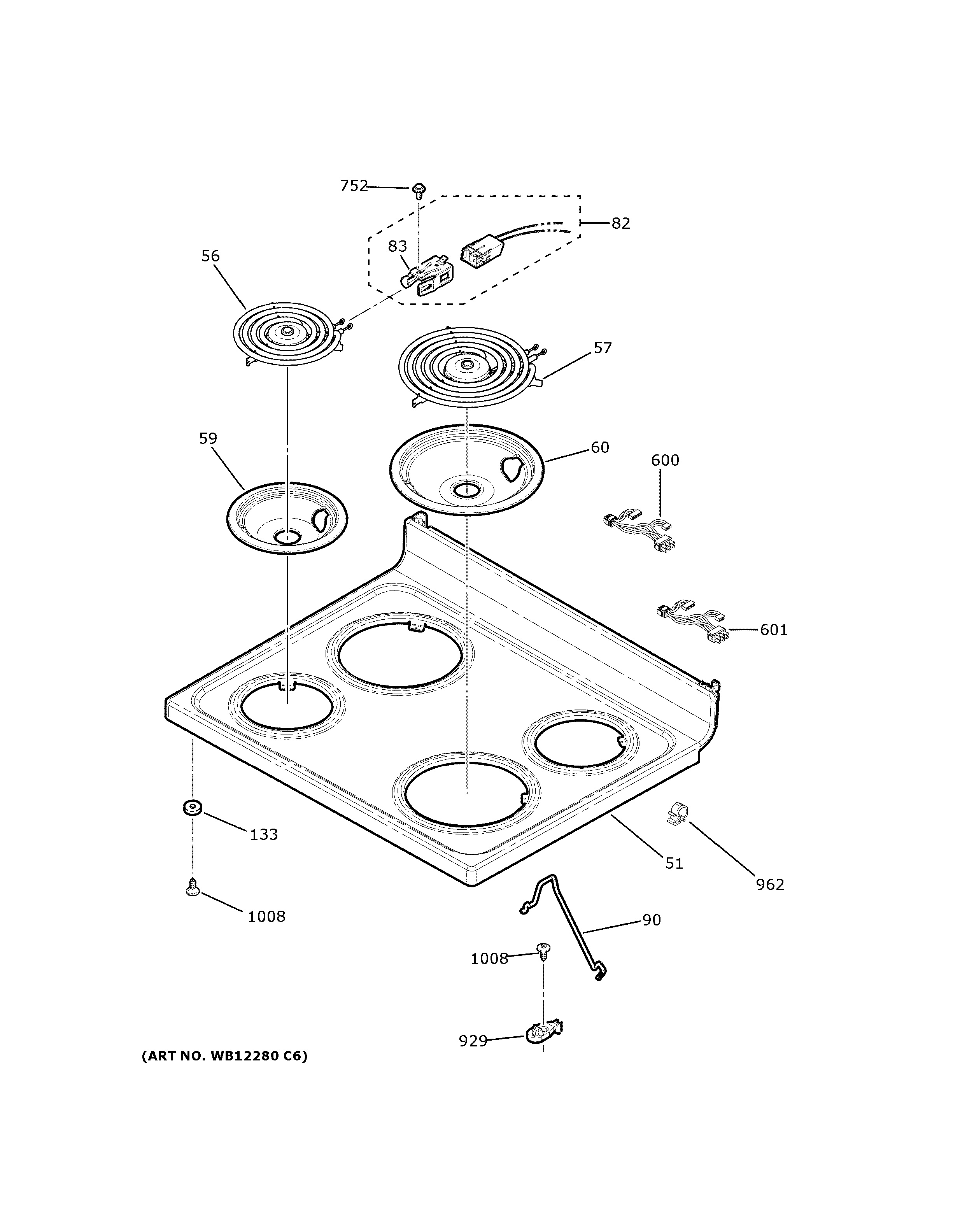 Assembly View for COOKTOP | JB258DM1CC