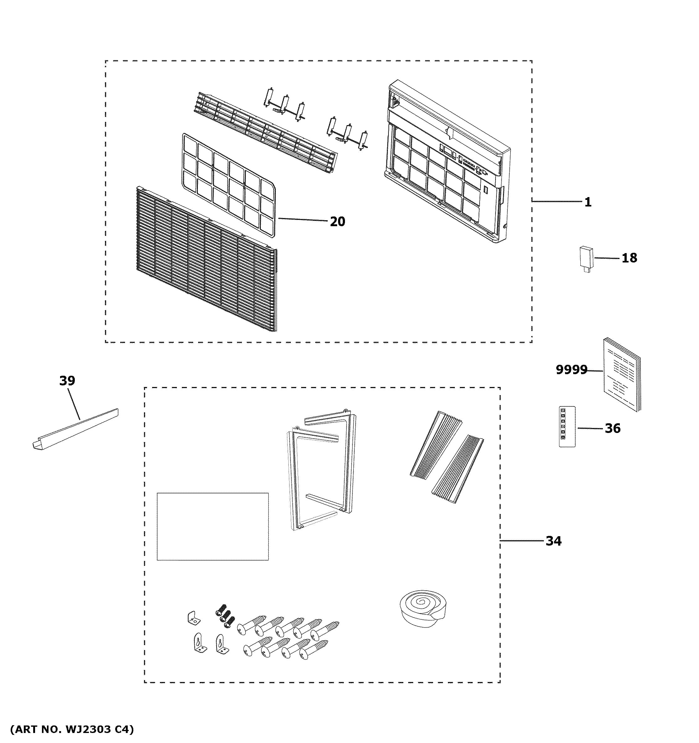 Assembly View for ROOM AIR CONDITIONER | AHTK10AAQ1