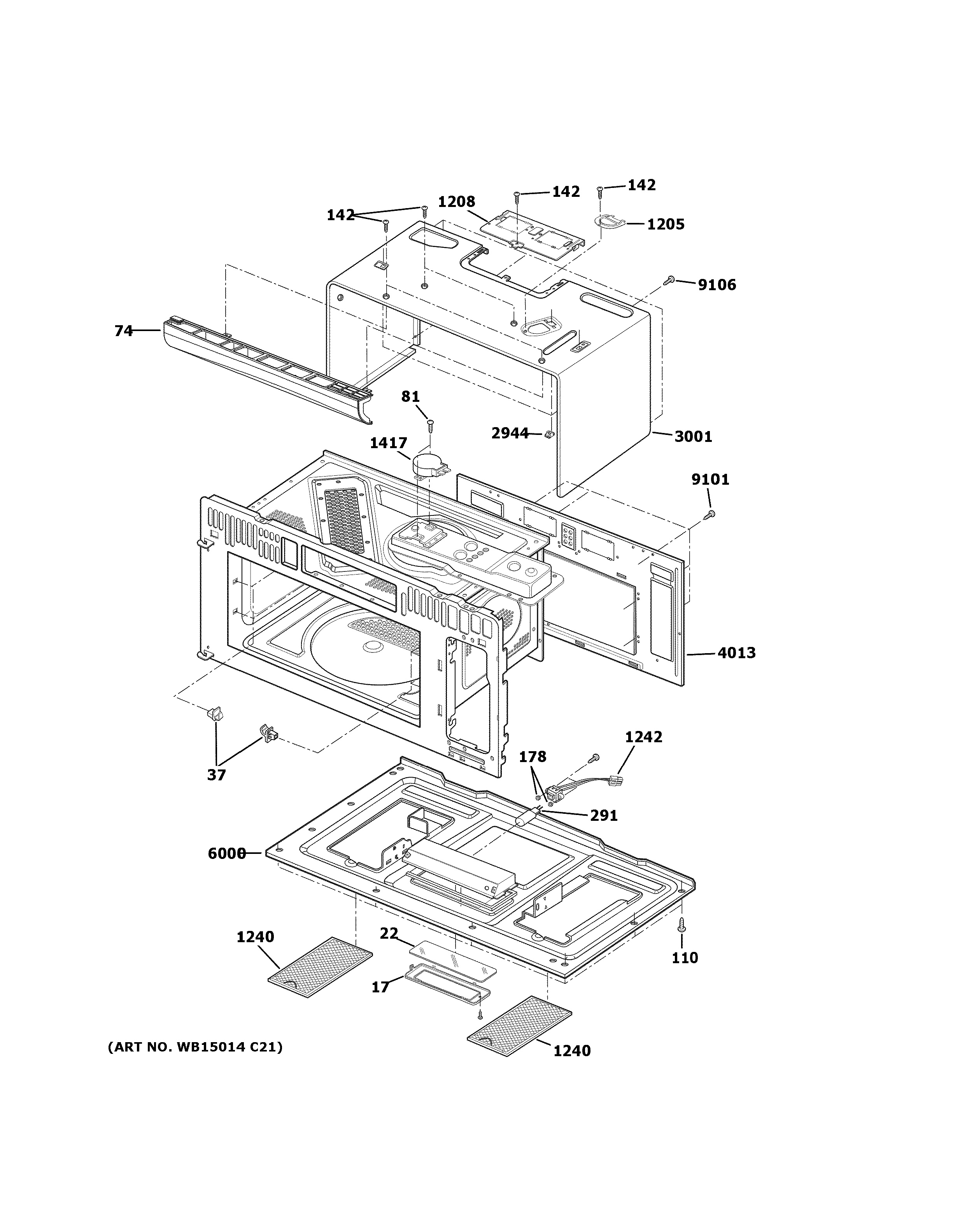 Assembly View for OVEN CAVITY PARTS | PSA9240SP1SS