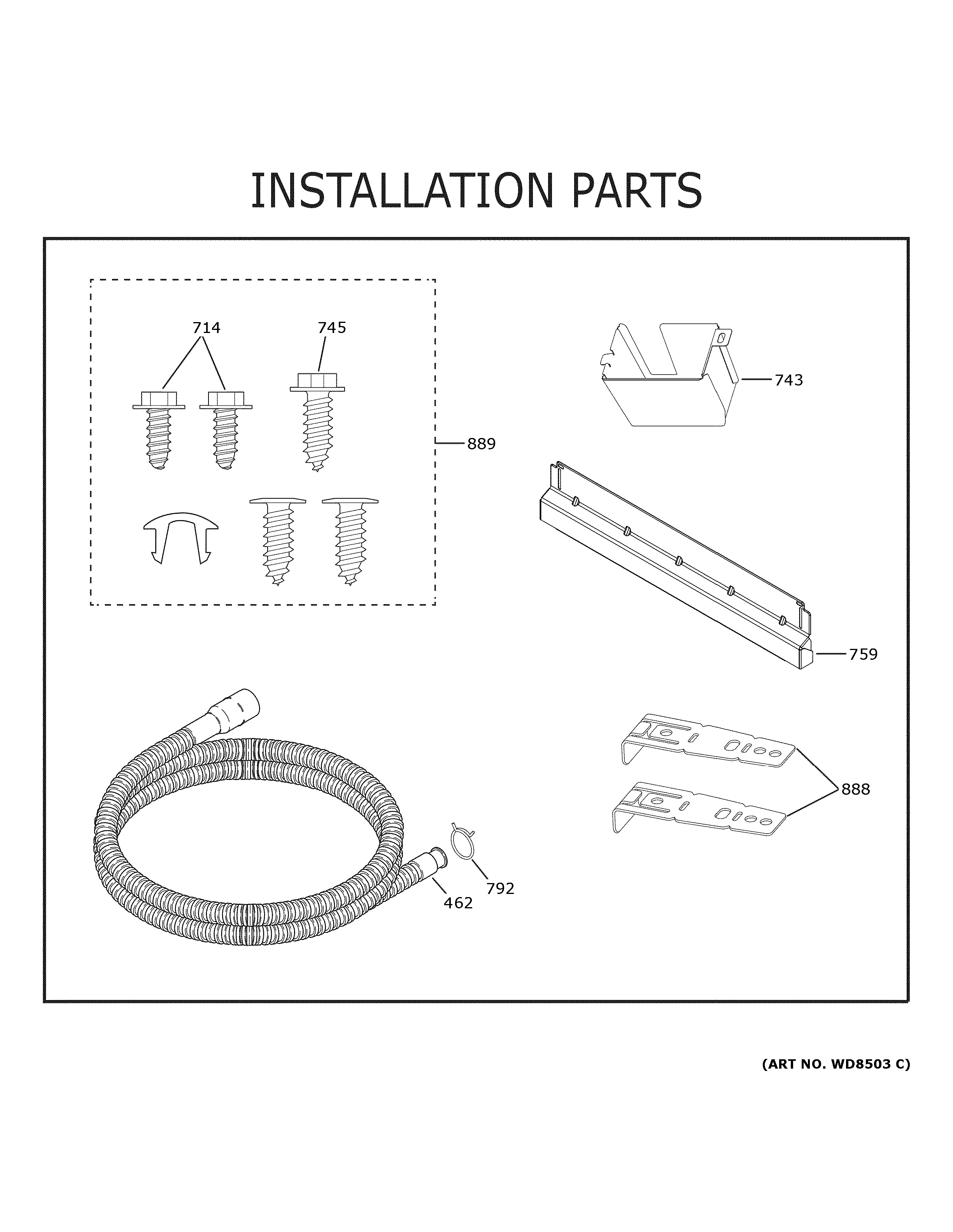 Assembly View for INSTALLATION PARTS | GDF510PSM4SS