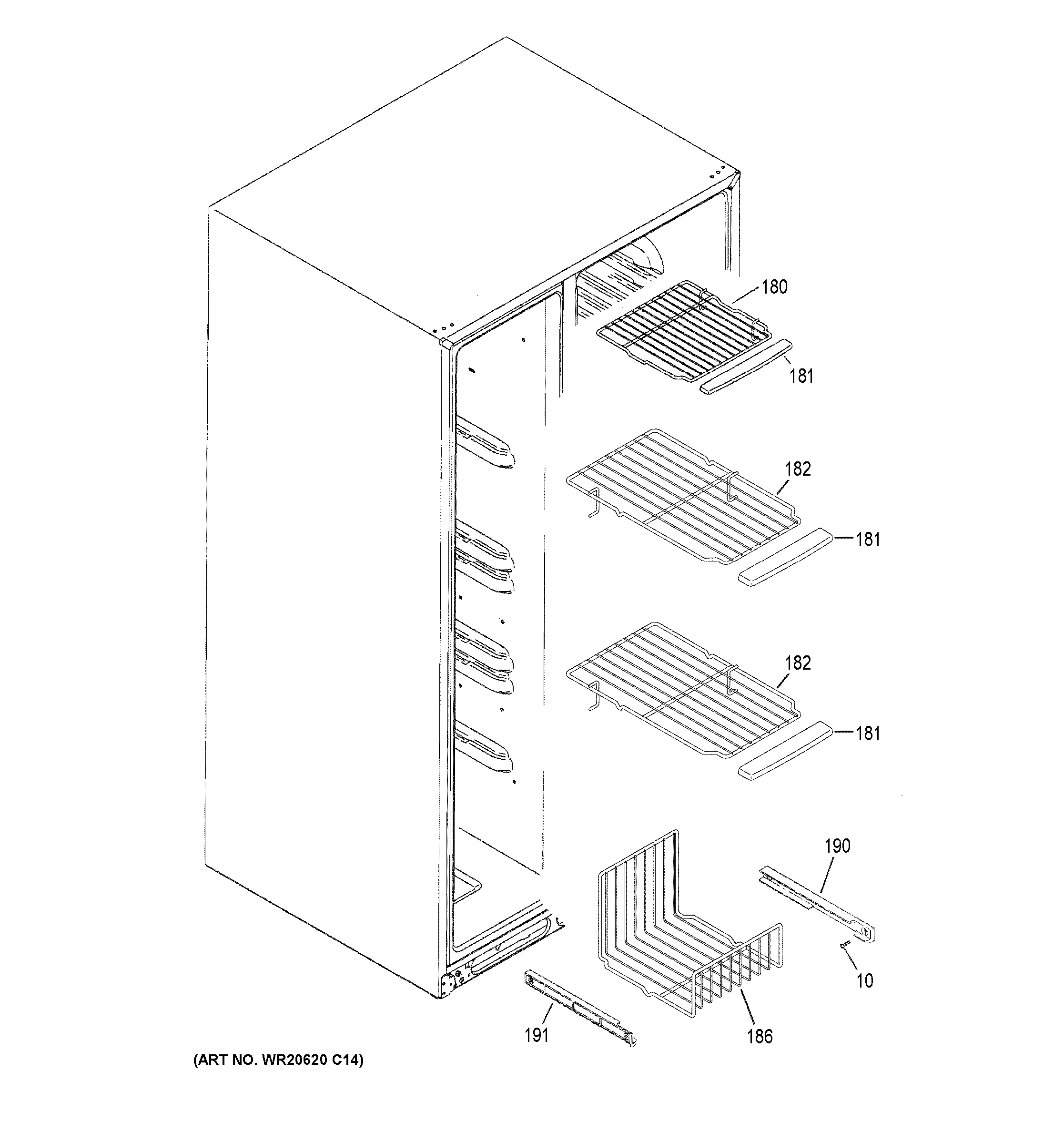Assembly View for FREEZER SHELVES | GSS23GSKMCSS