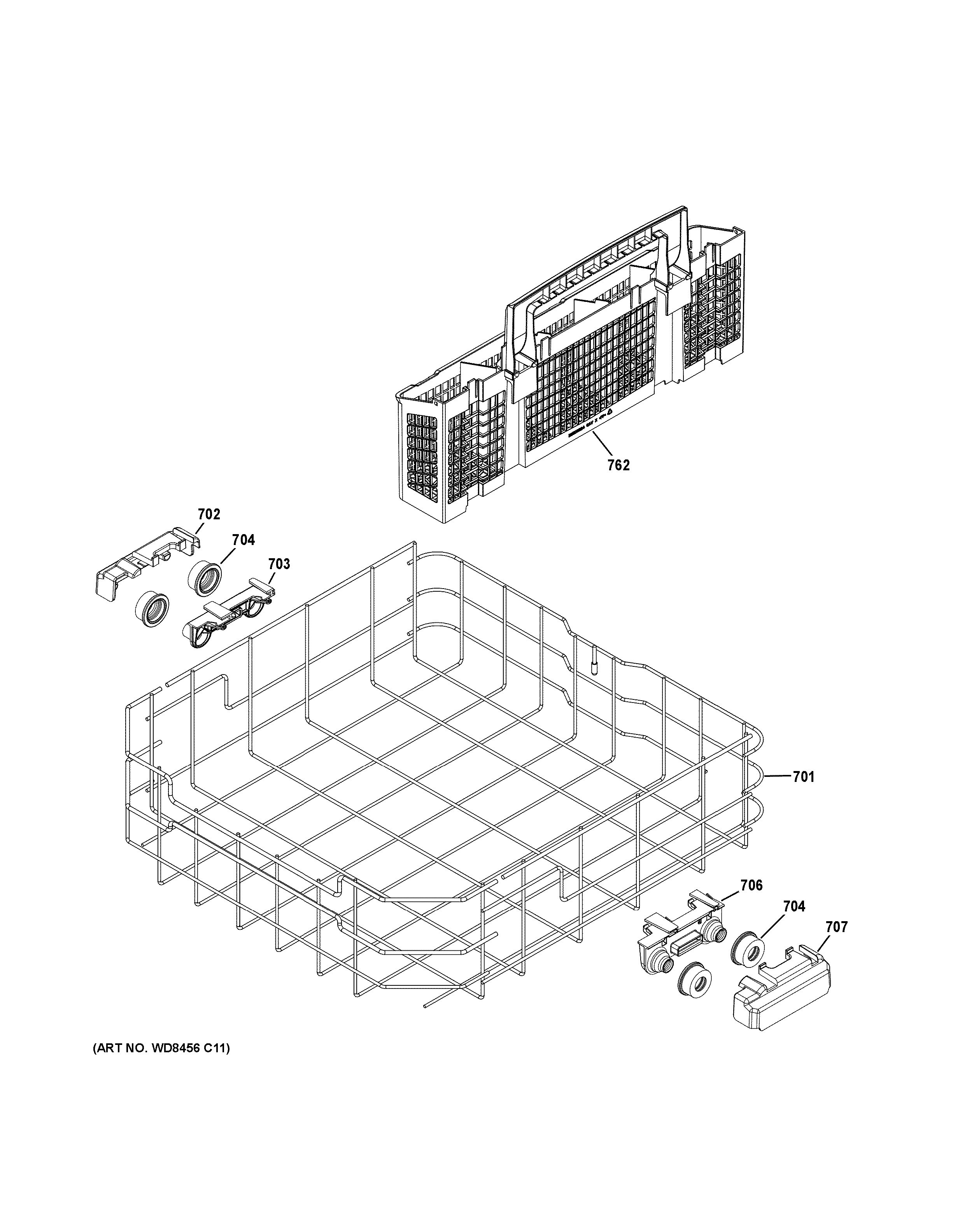 Assembly View for LOWER RACK ASSEMBLY | GDF510PGM0BB