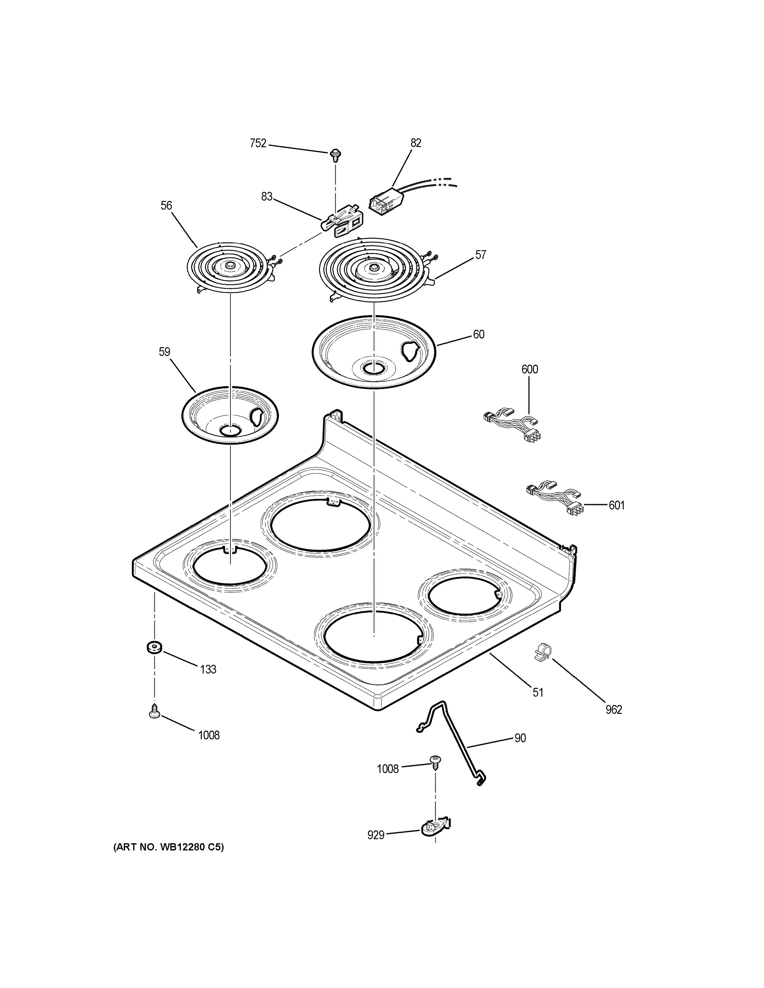 Assembly View for COOKTOP | JB258RM2SS