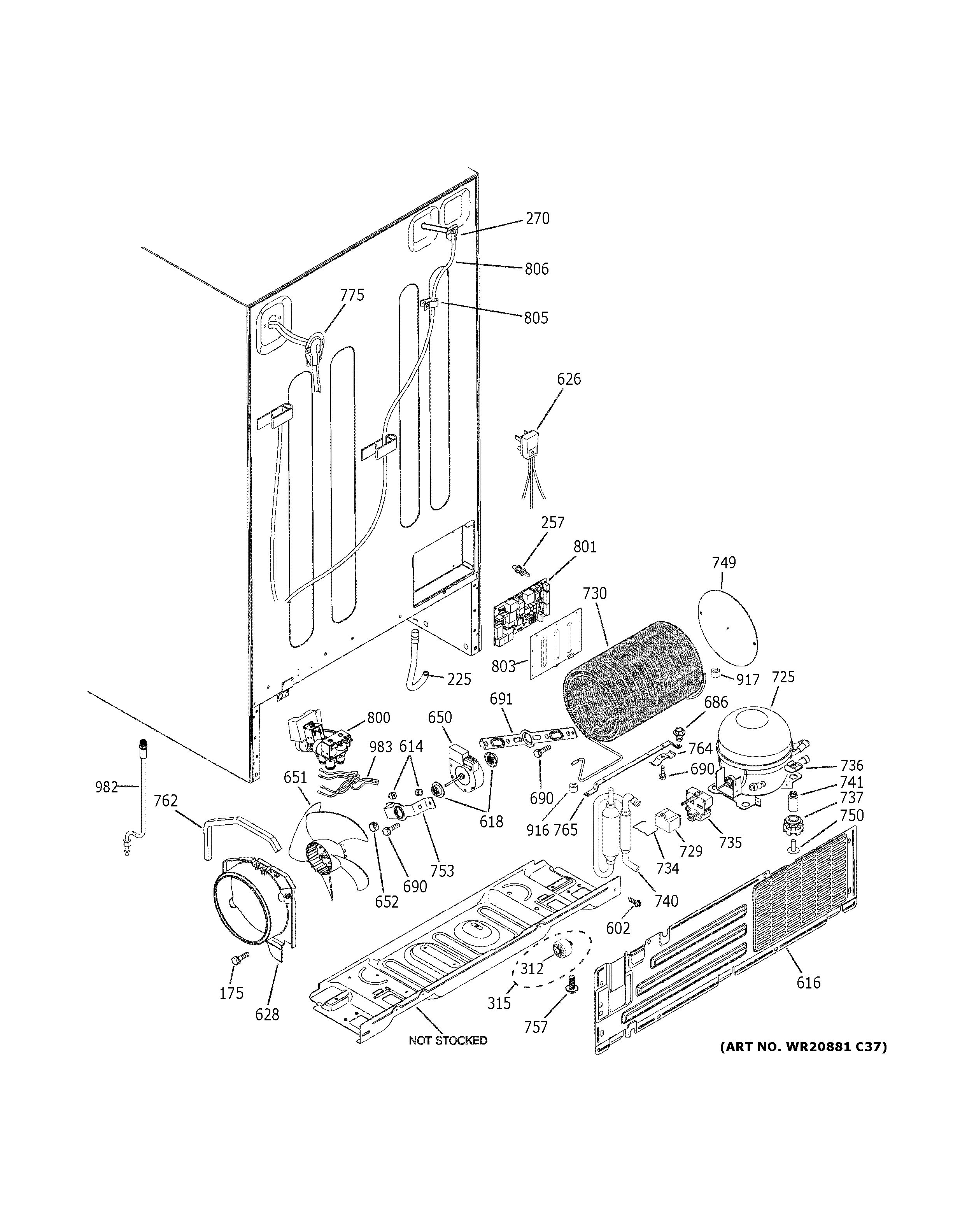 Assembly View for MACHINE COMPARTMENT | GSS25GYPBCFS