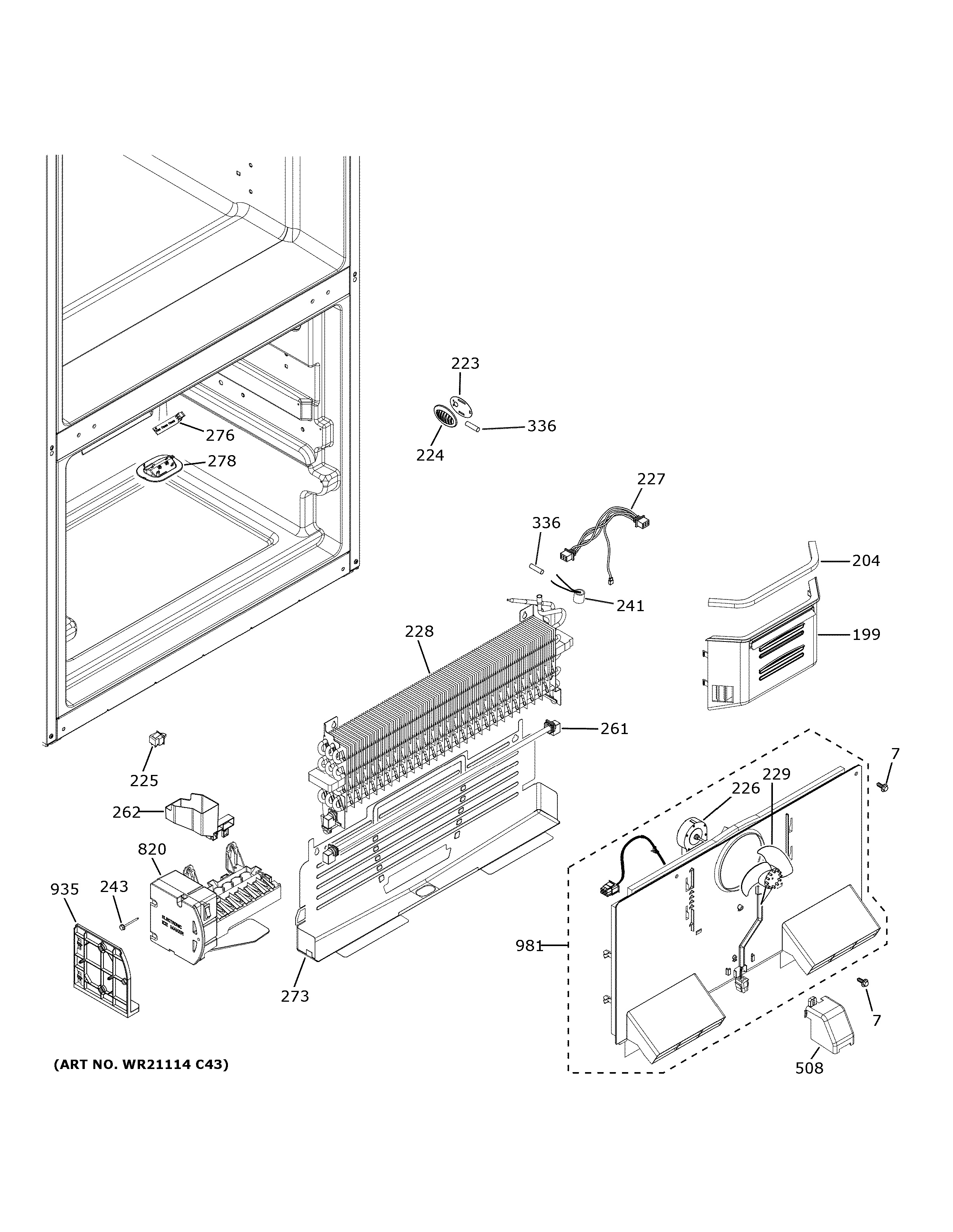 Assembly View for FREEZER SECTION | GNE27JYMNFFS