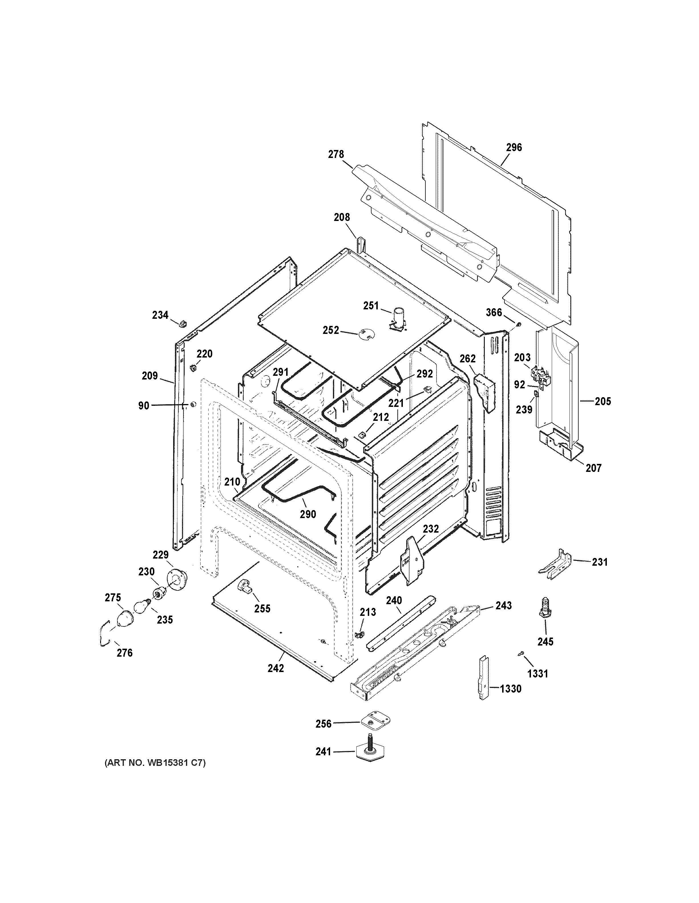 Assembly View for BODY PARTS | JBS160GM1SA