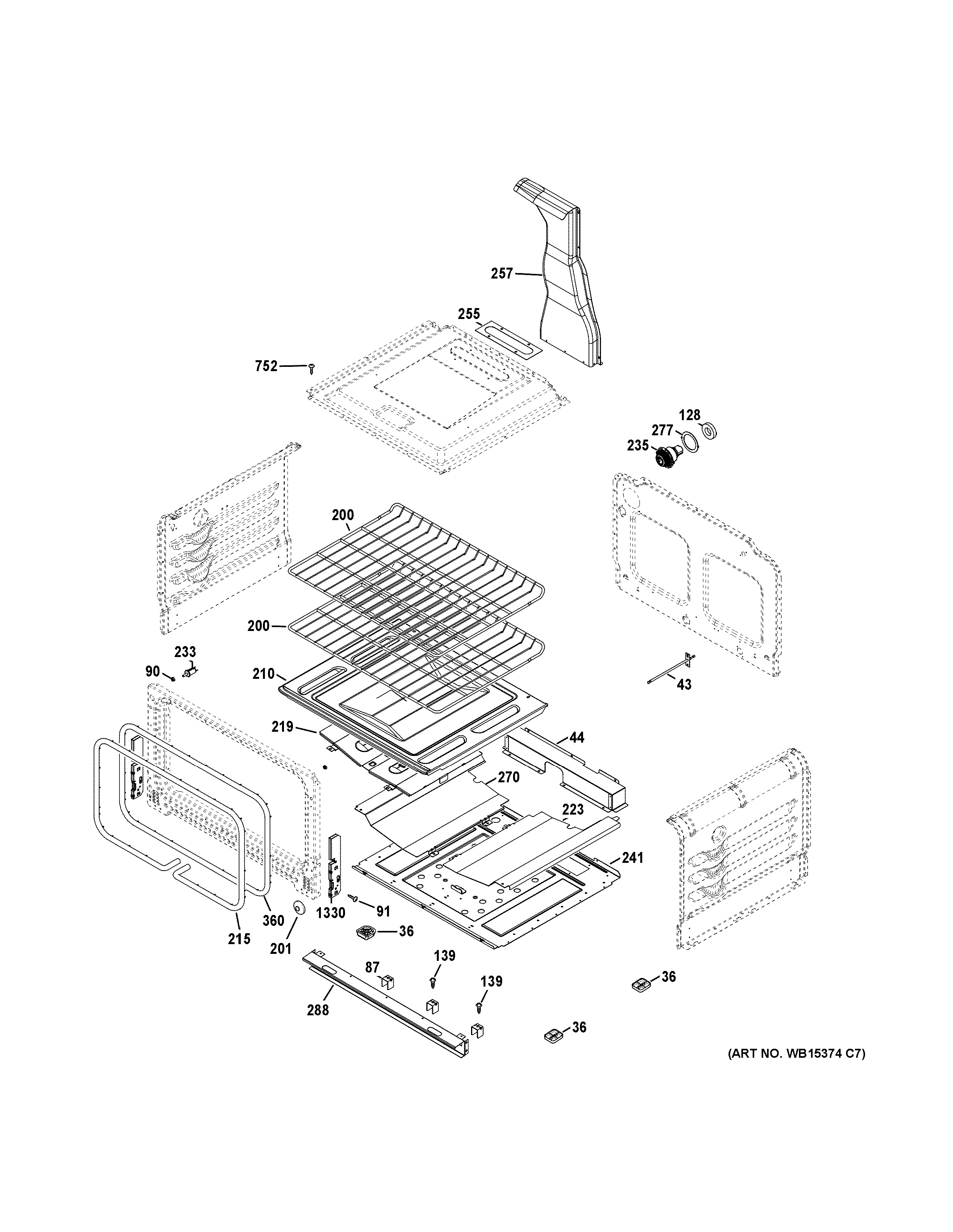 Assembly View for LOWER OVEN | JGB850DEF2WW